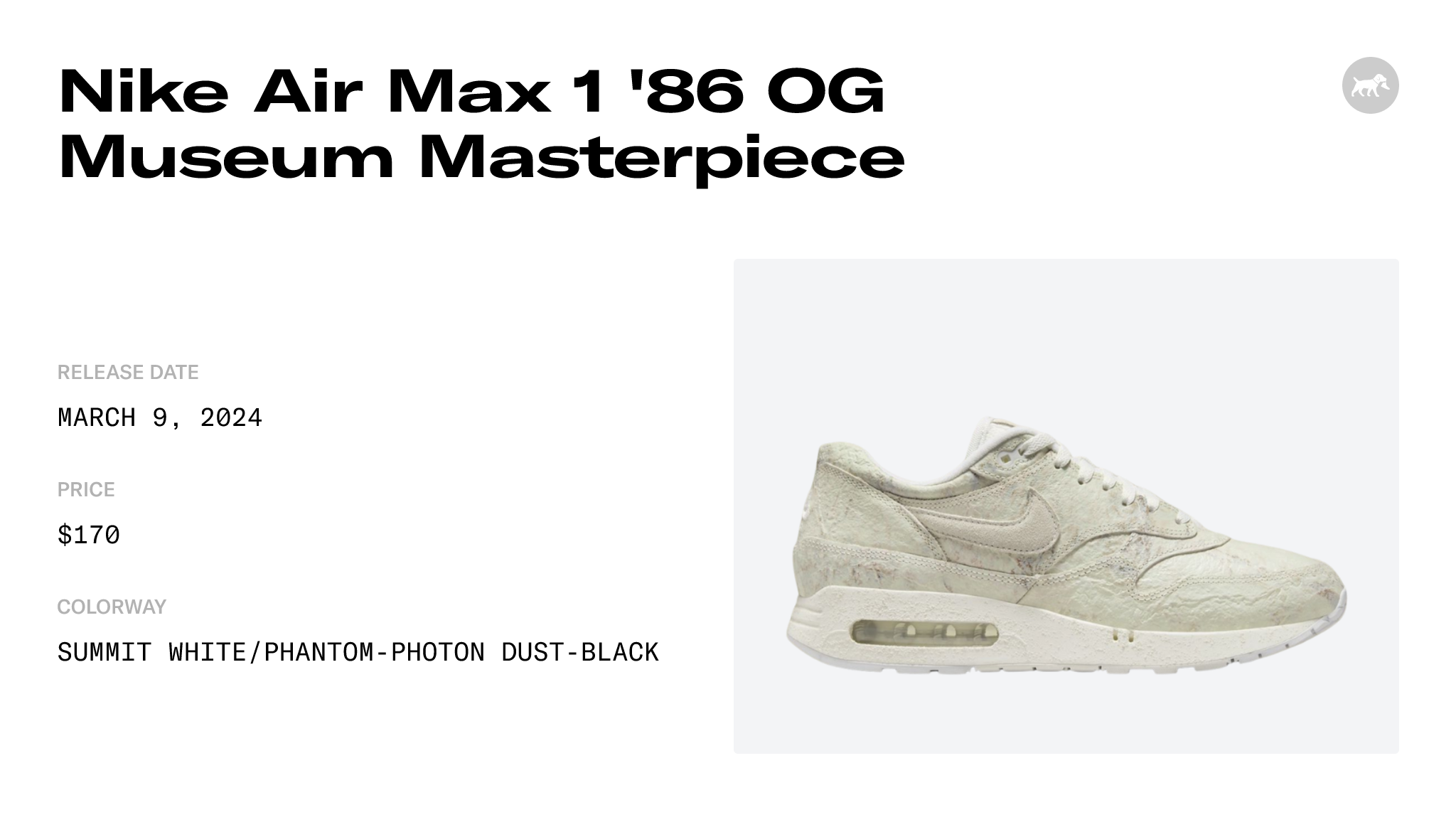 Nike Air Max 1 '86 OG Museum Masterpiece - FZ2149-100