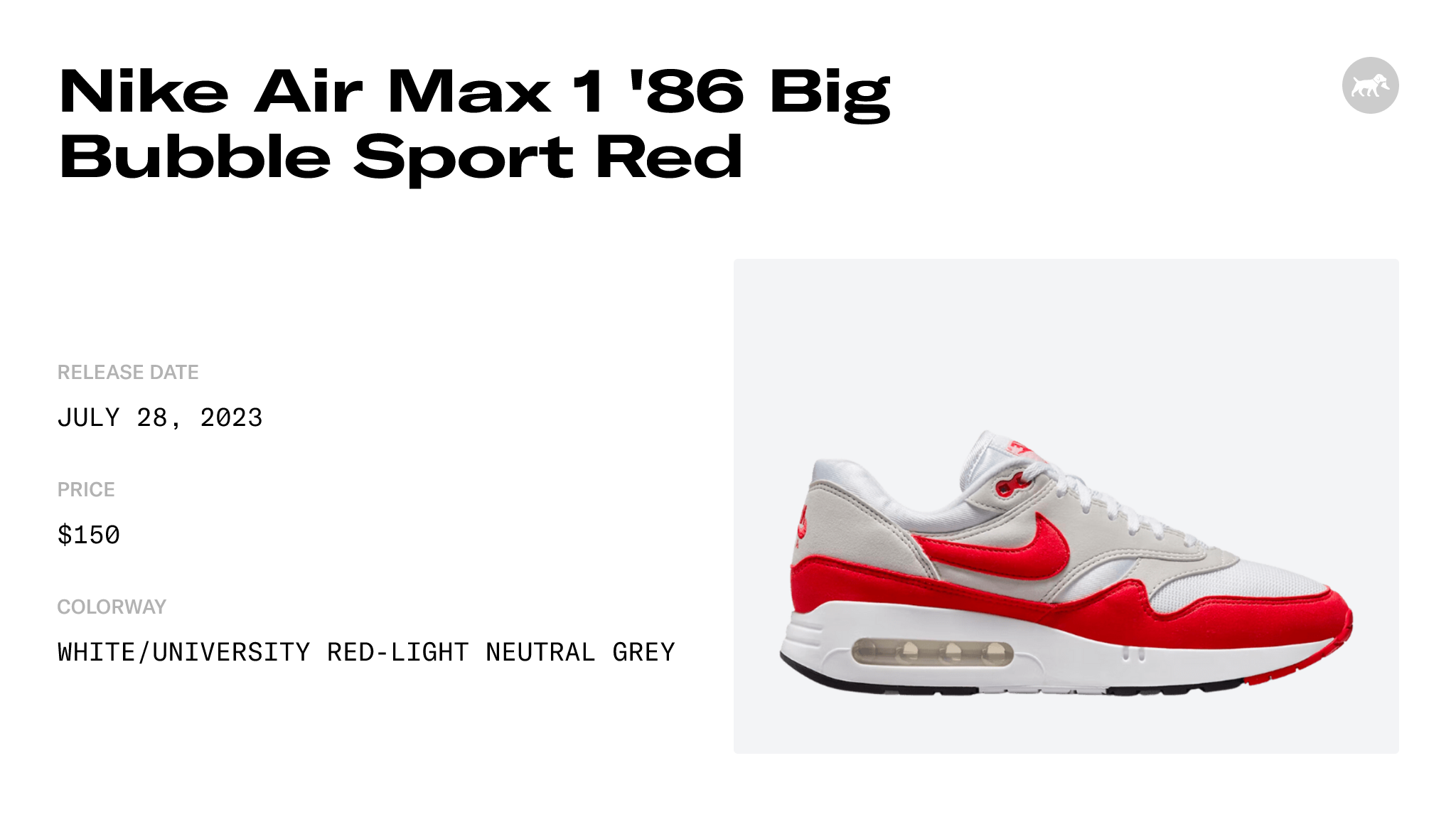 Nike Air Max 1 '86 Big Bubble Sport Red - DQ3989-100