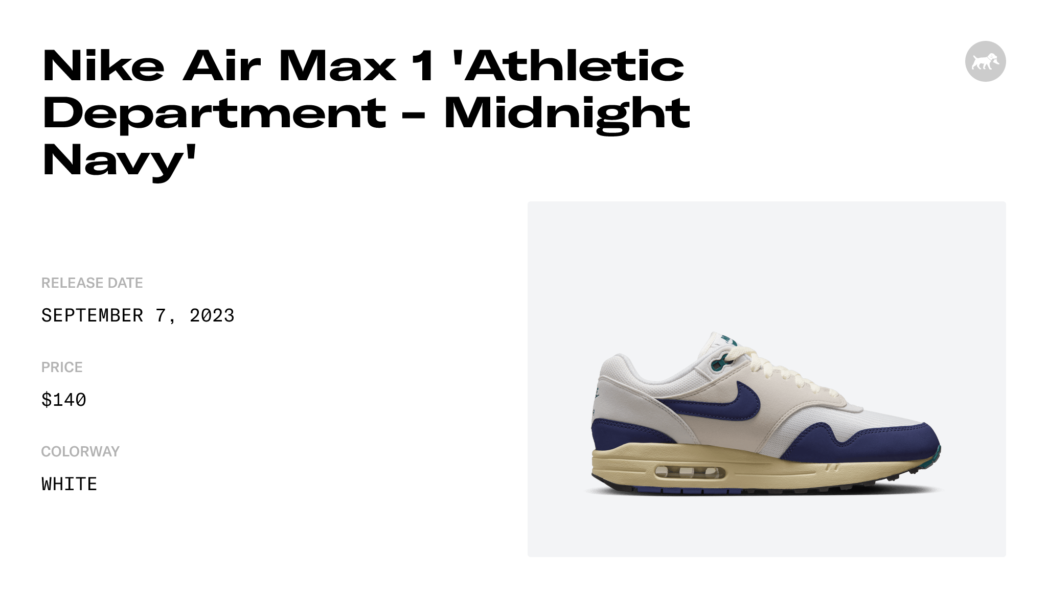 Nike Air Max 1 'Athletic Department - Midnight Navy' - FQ8048-133