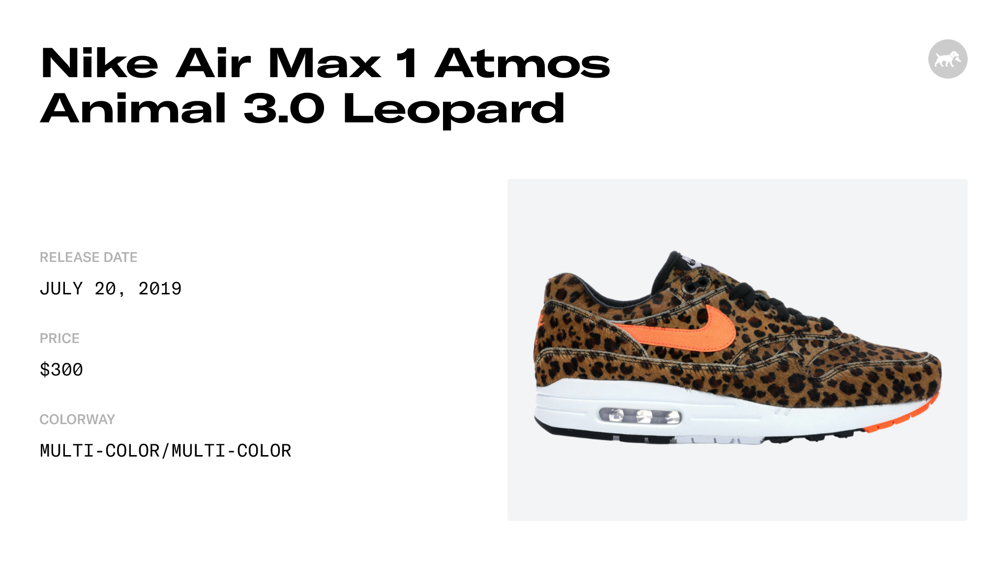 Nike Air Max 1 Atmos Animal 3.0 Leopard - AQ0928-901