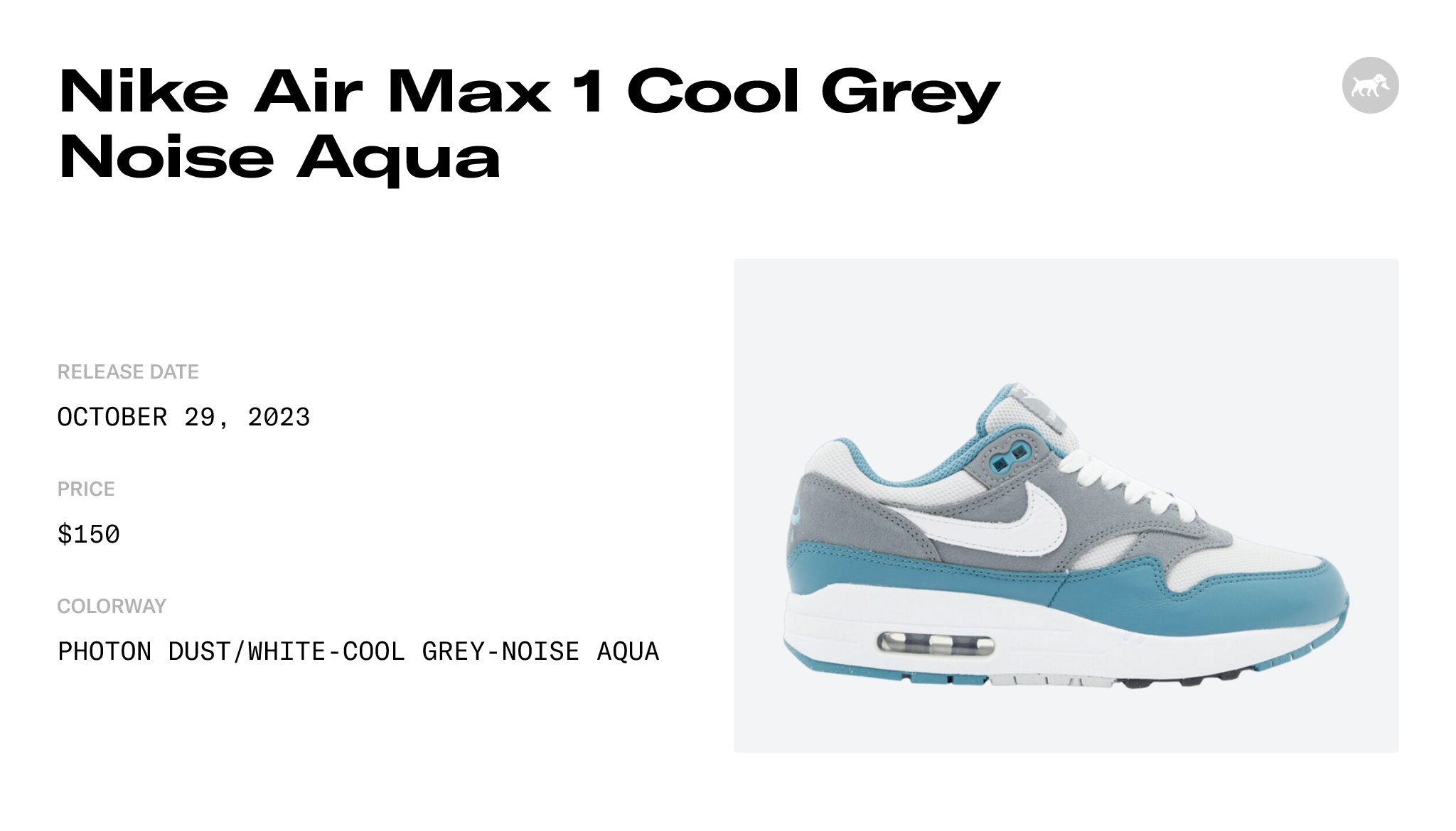 Nike Air Max 1 Cool Grey Noise Aqua - FB9660-001 Raffles & Where to Buy
