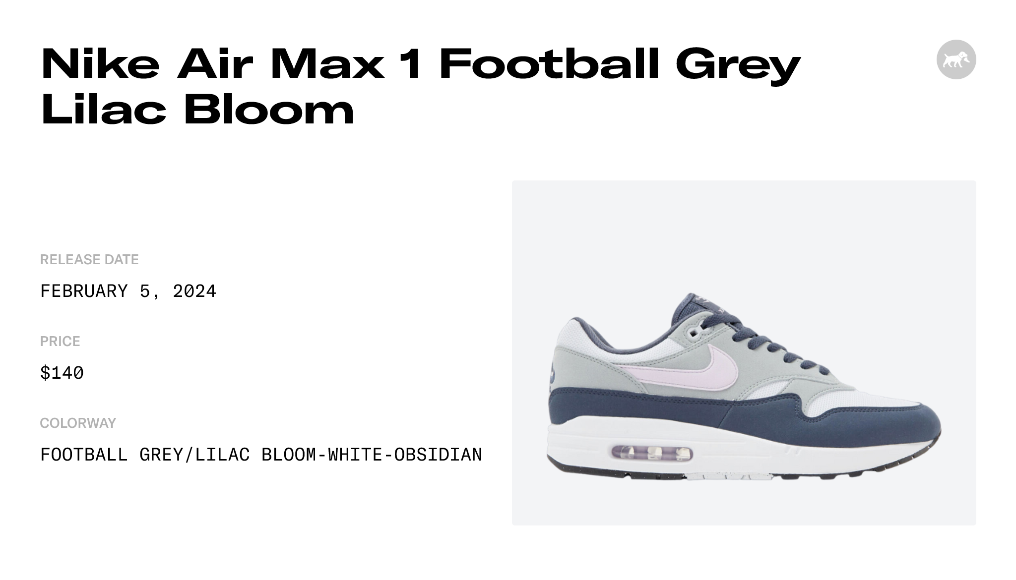 Nike Air Max 1 Football Grey Lilac Bloom - FD9082-001