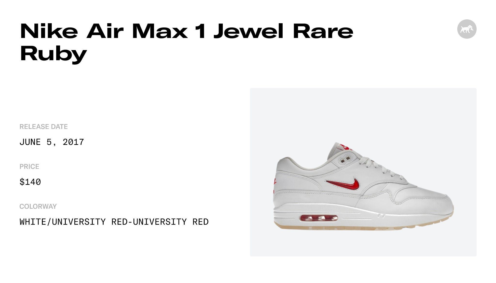 Nike Air Max 1 Jewel Rare Ruby - 918354-104 Raffles & Where to Buy