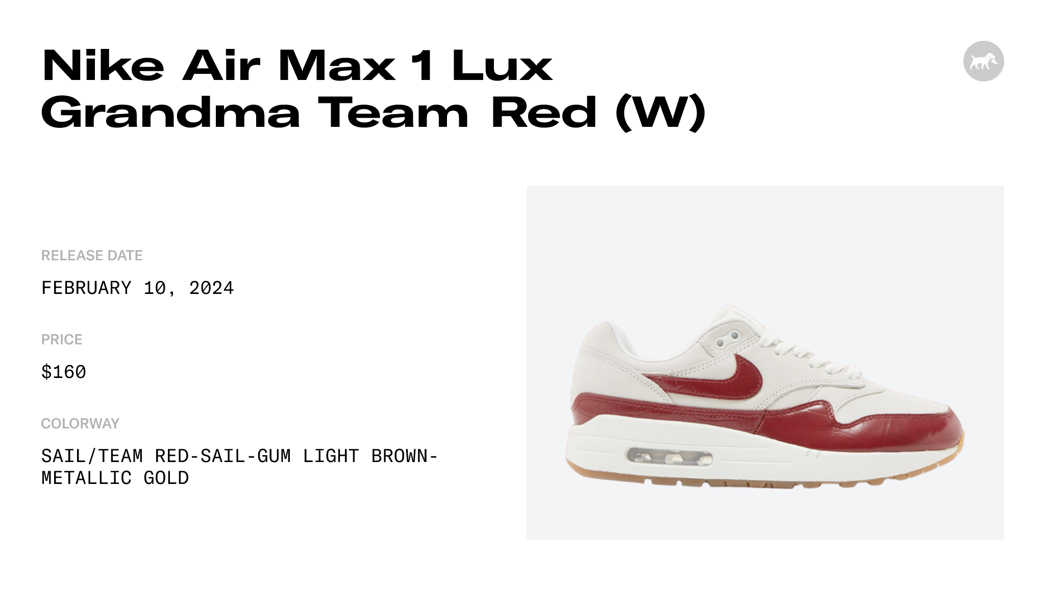 Nike Air Max 1 Lux Grandma Team Red (W) - FJ3169-100
