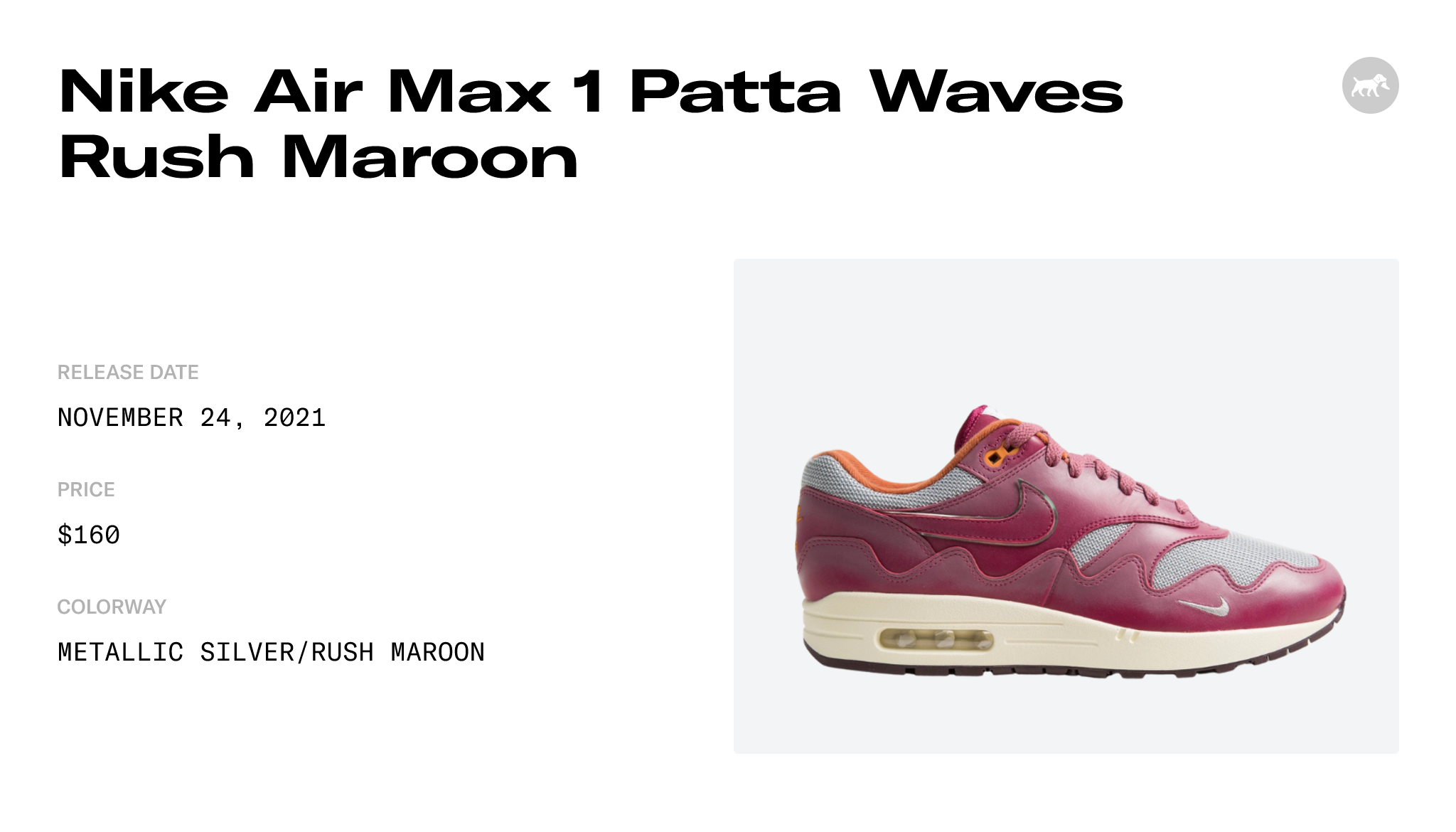 Nike Air Max 1 Patta Waves Rush Maroon - DO9549-001