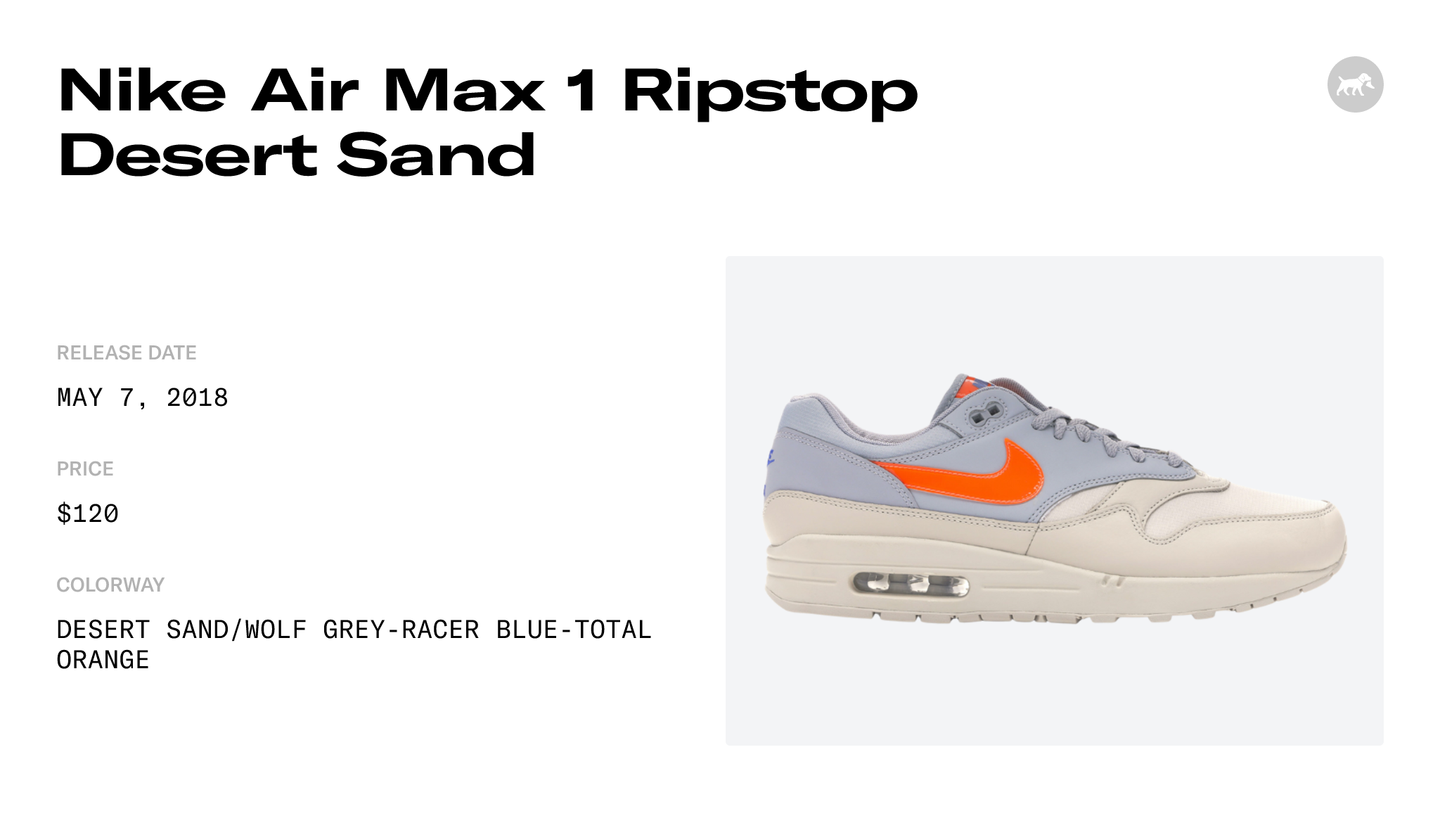 Nike Air Max 1 Ripstop Desert Sand - AR1249-001 Raffles & Where to Buy