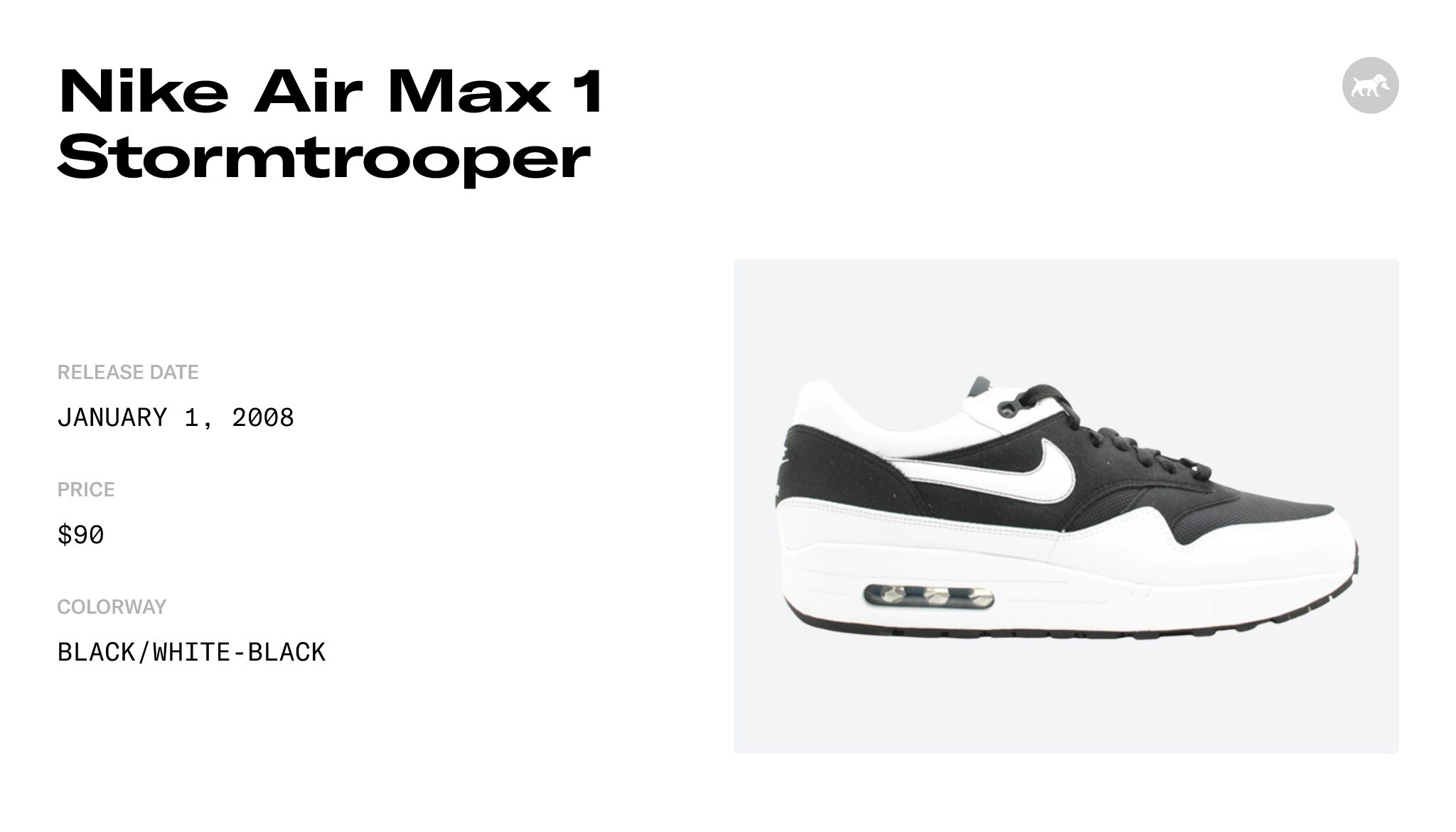 Nike Air Max 1 Stormtrooper - 312542-012 Raffles & Where to Buy