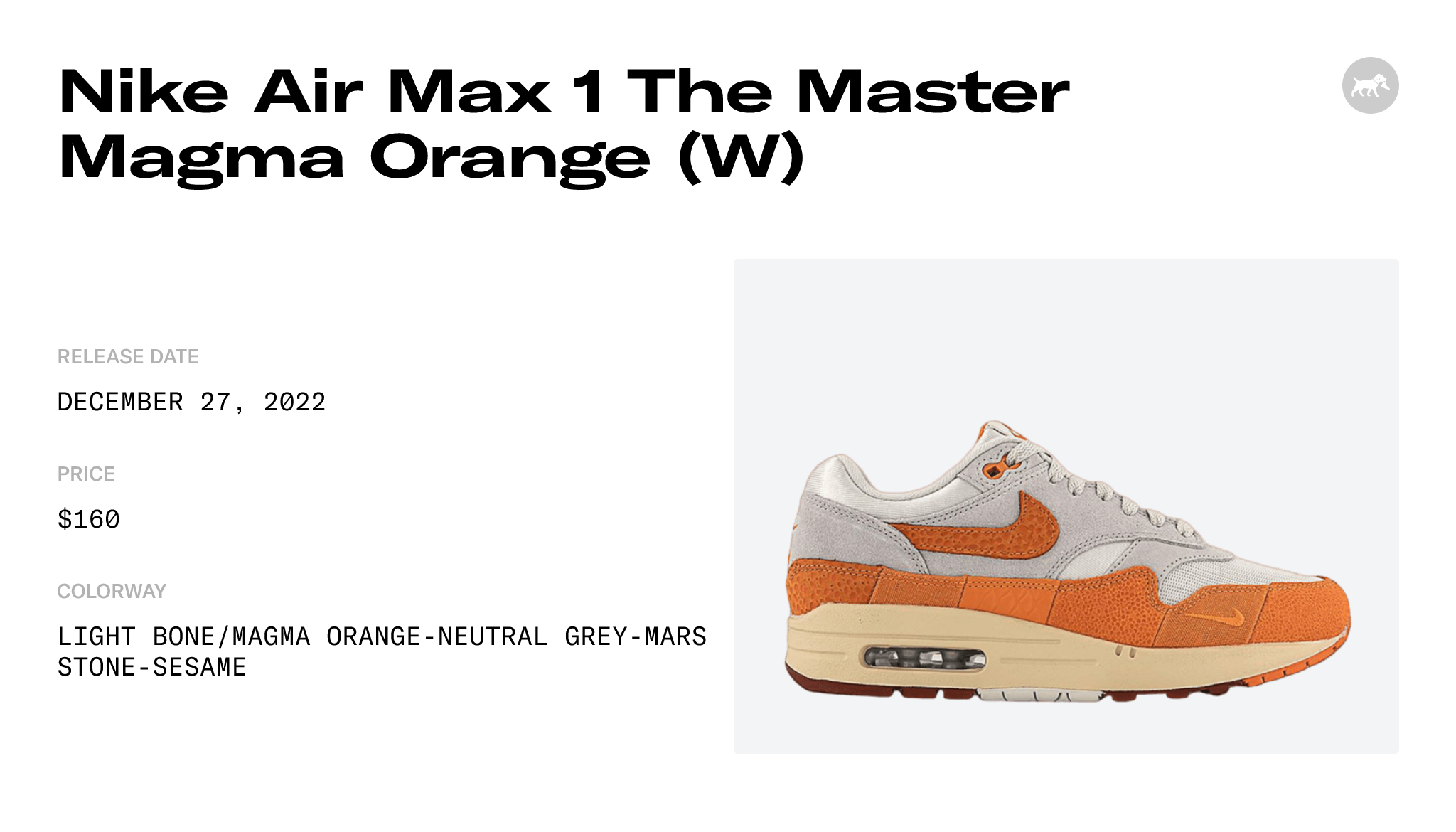 Nike Air Max 1 The Master Magma Orange (W) - DZ4709-001 Release Info