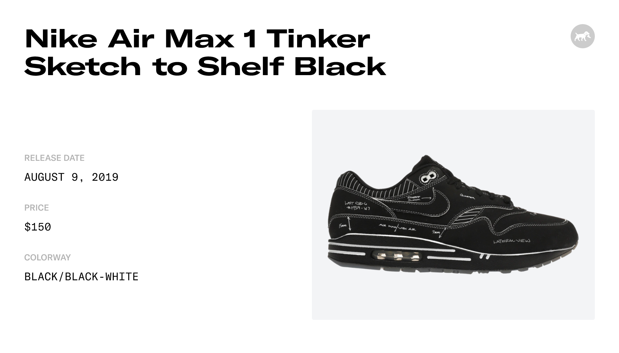 Nike Air Max 1 Tinker Sketch to Shelf Black - CJ4286-001