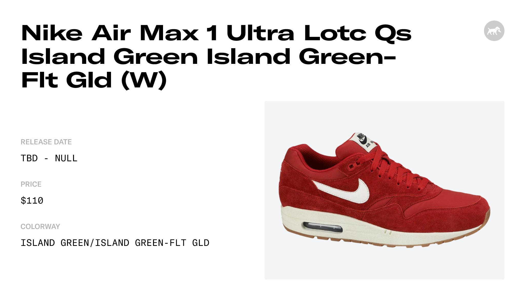 Nike Air Max 1 Ultra Lotc Qs Island Green Island Green-Flt Gld (W ...