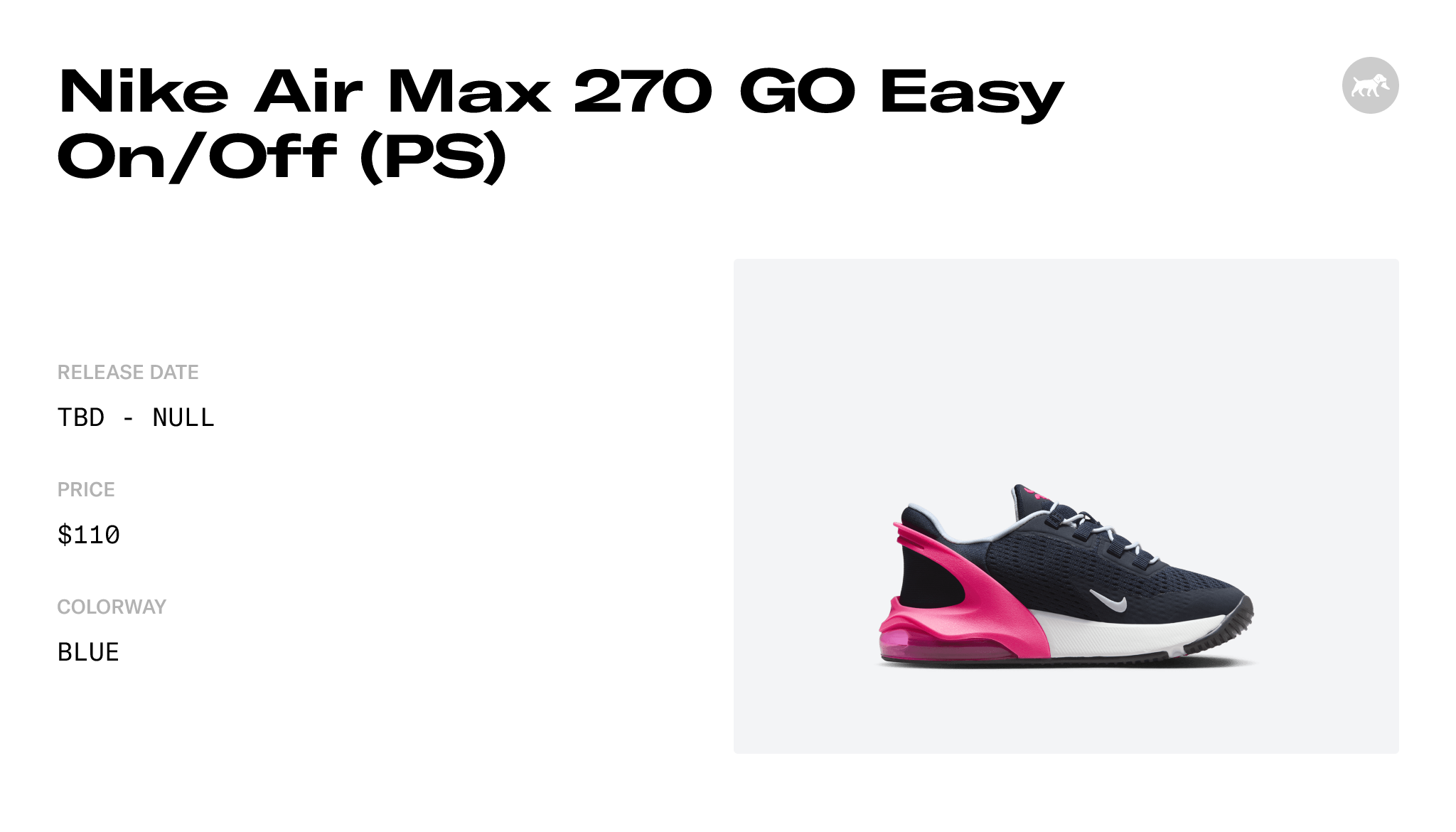 Nike Air Max 270 GO Easy On/Off (PS) - DV1969-401 Release Info