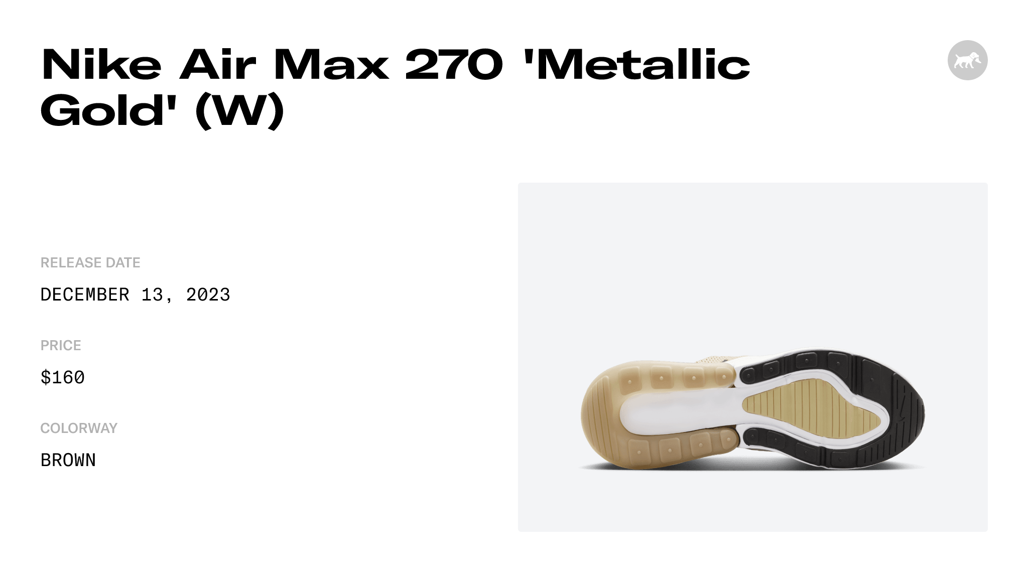 Nike Air Max 270 'Metallic Gold' (W) - AH6789-703 Raffles & Where to Buy
