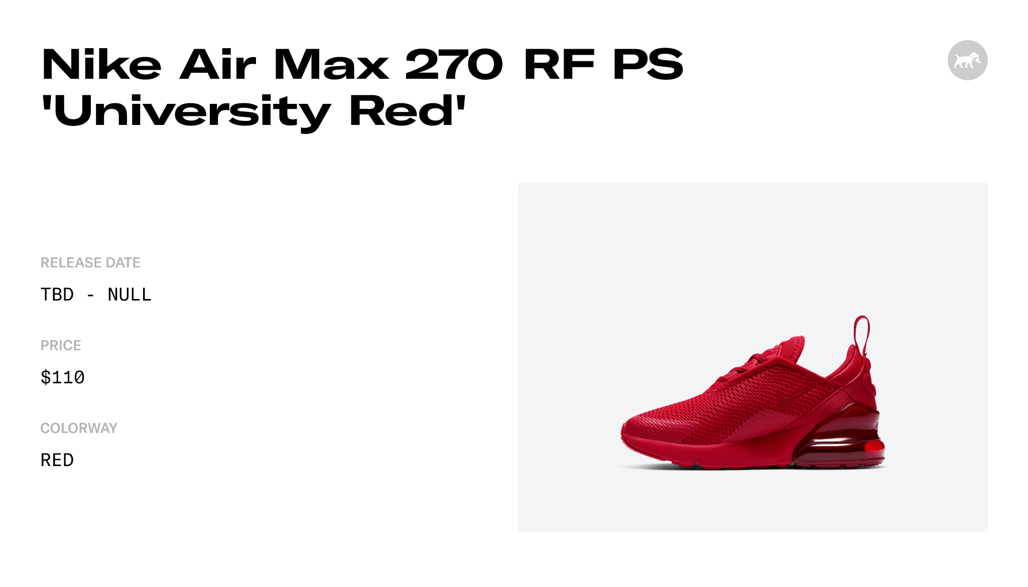 Nike Air Max 270 RF PS 'University Red' - CW6988-600 Release Info