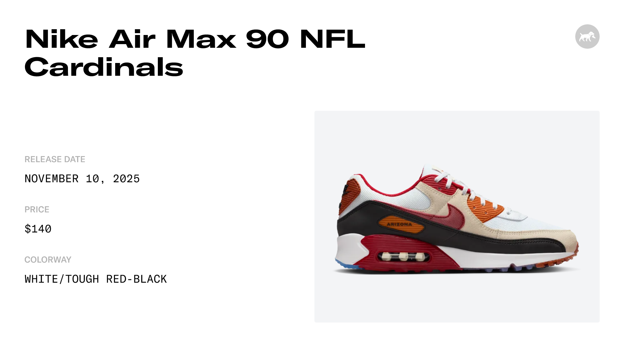Nike Air Max 90 NFL Cardinals - II7535-100 Raffles & Where to Buy