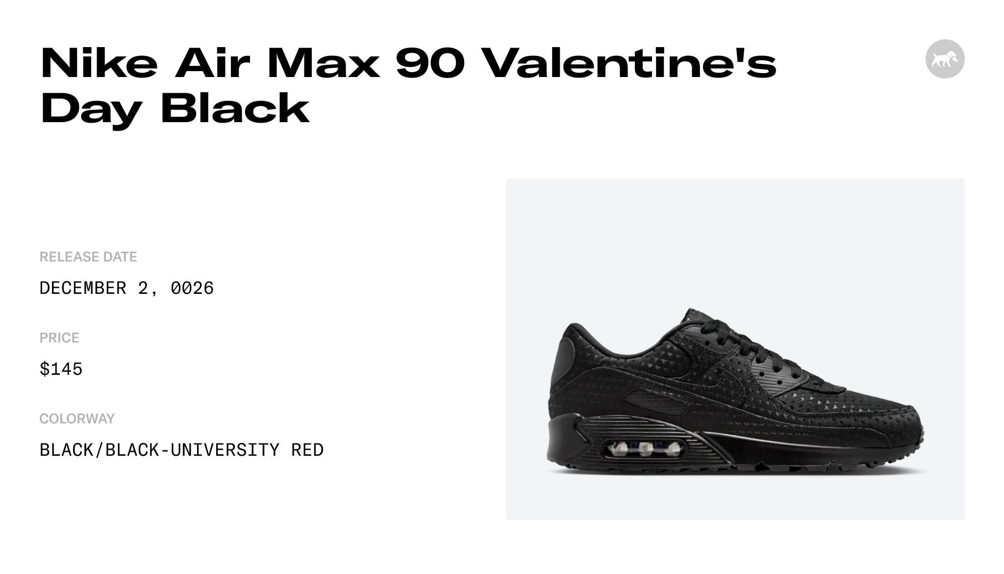 Nike Air Max 90 Valentine's Day Black - IB6606-001