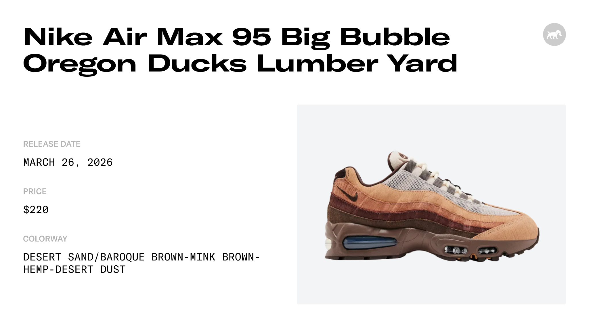 Nike Air Max 95 Big Bubble Oregon Ducks Lumber Yard - IQ3988-001