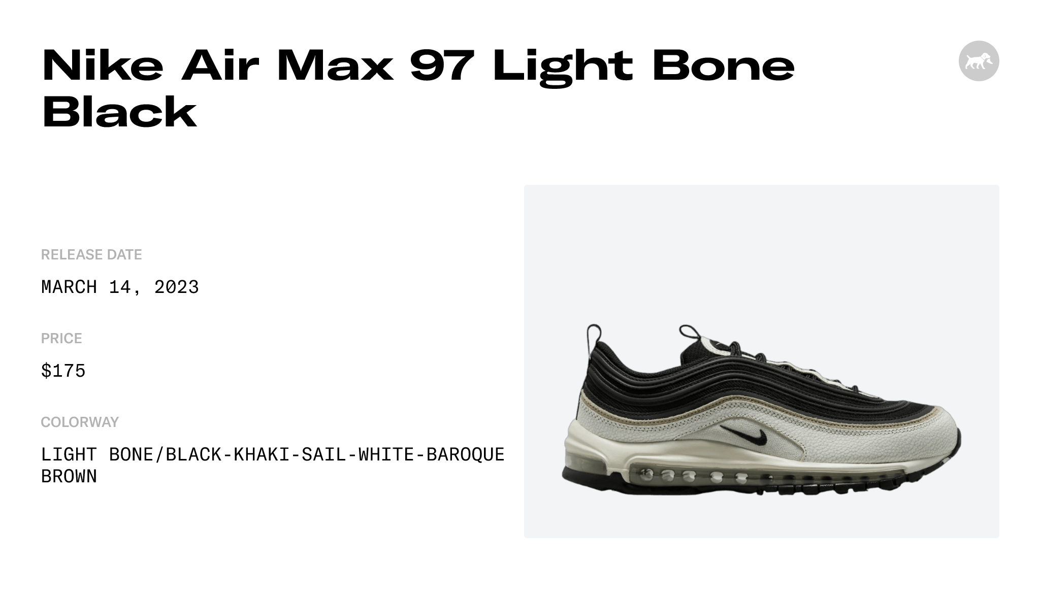 Nike Air Max 97 Light Bone Black - DV7421-002 Raffles & Where to Buy