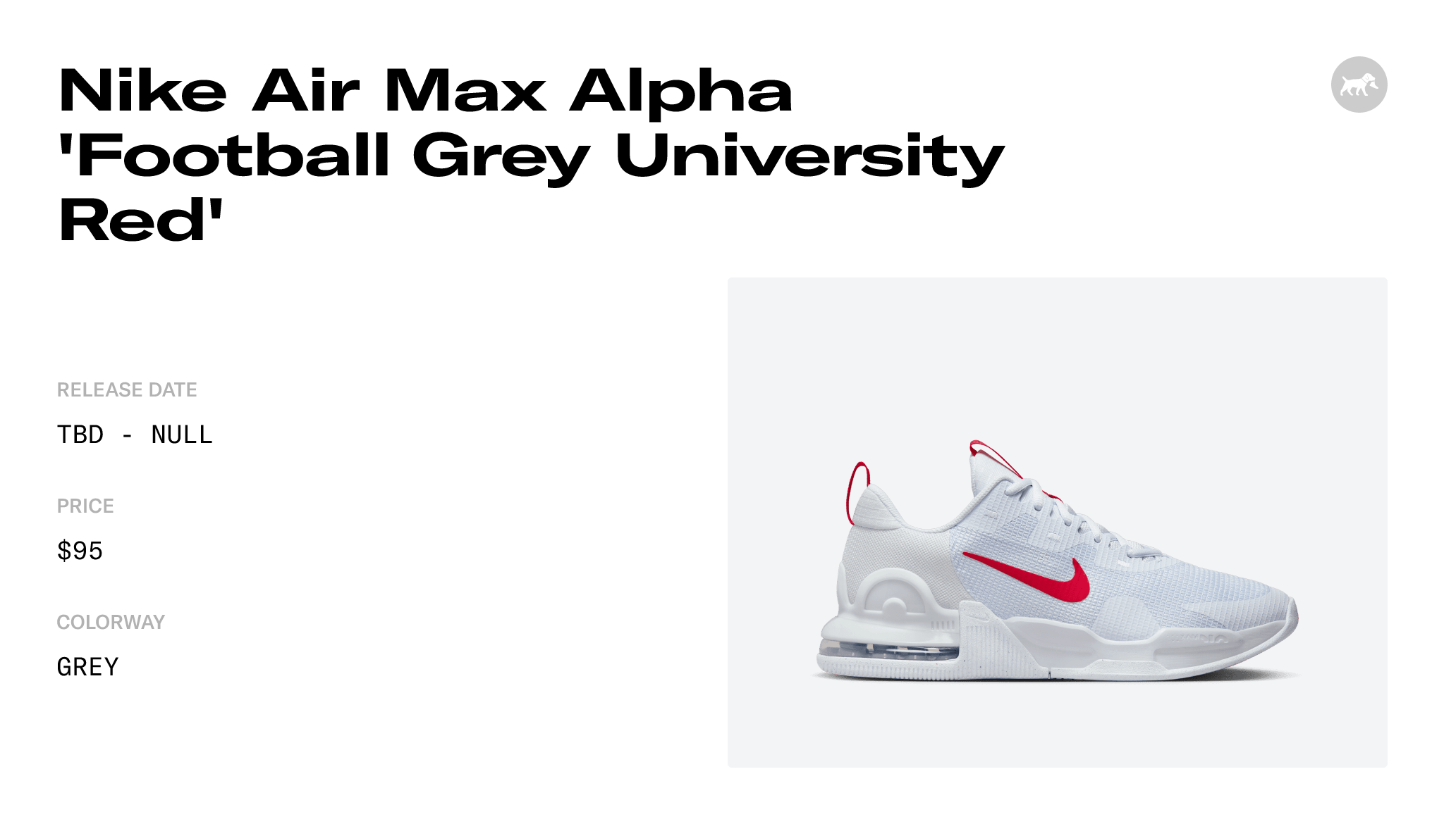 Nike Air Max Alpha 'Football Grey University Red' - DM0829-012 Release Info
