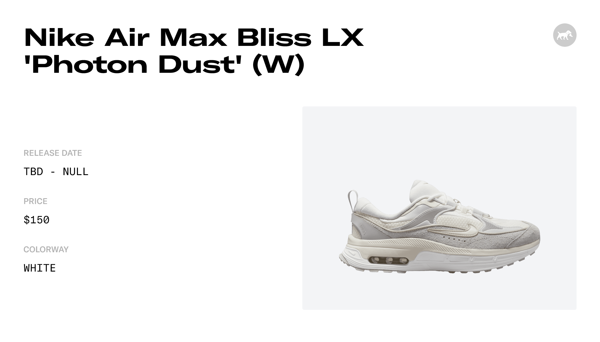 Nike Air Max Bliss LX 'Photon Dust' (W) - DX5658-100 Release Info