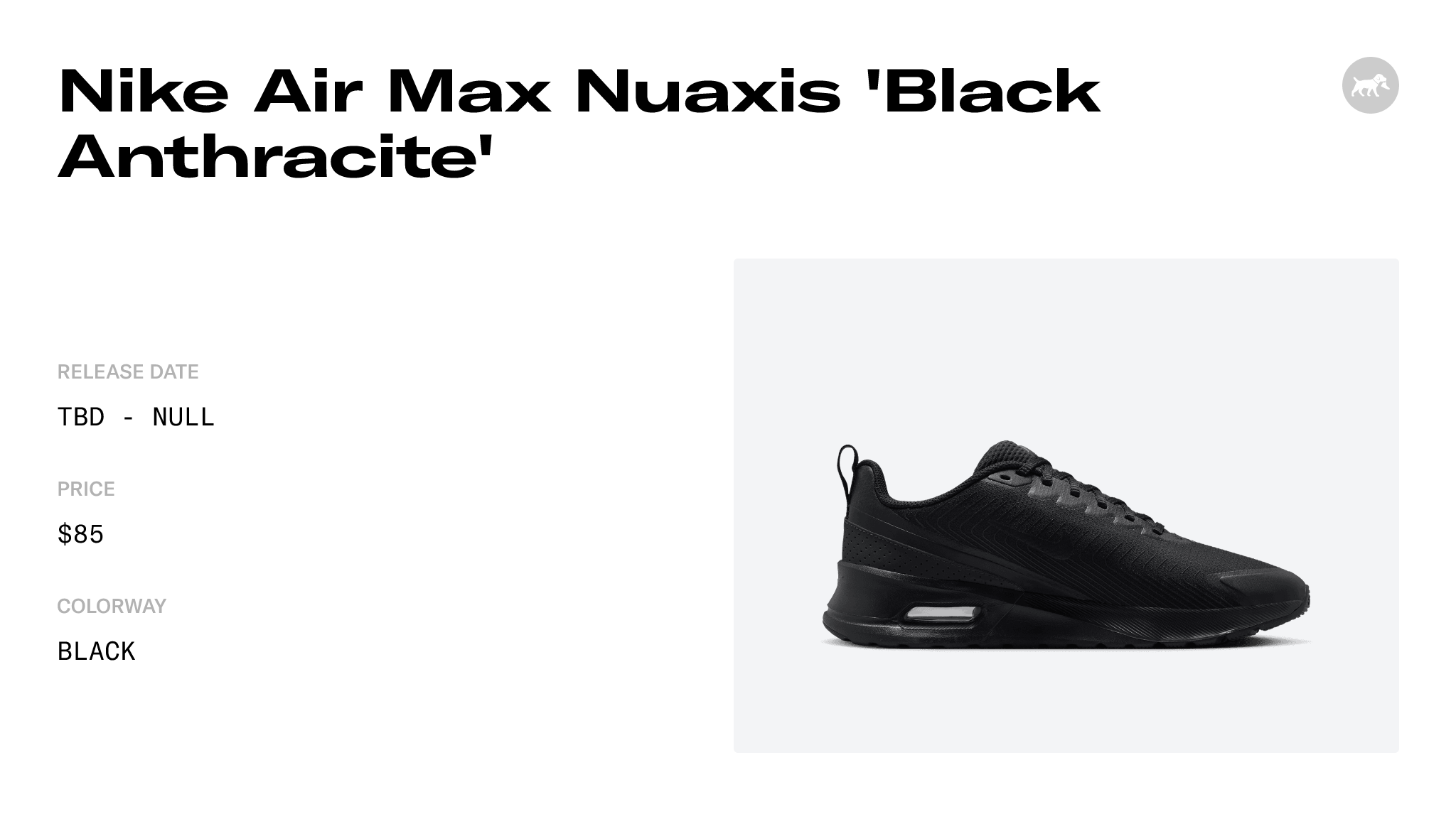 Nike Air Max Nuaxis 'Black Anthracite' - FD4329-004 Release Info