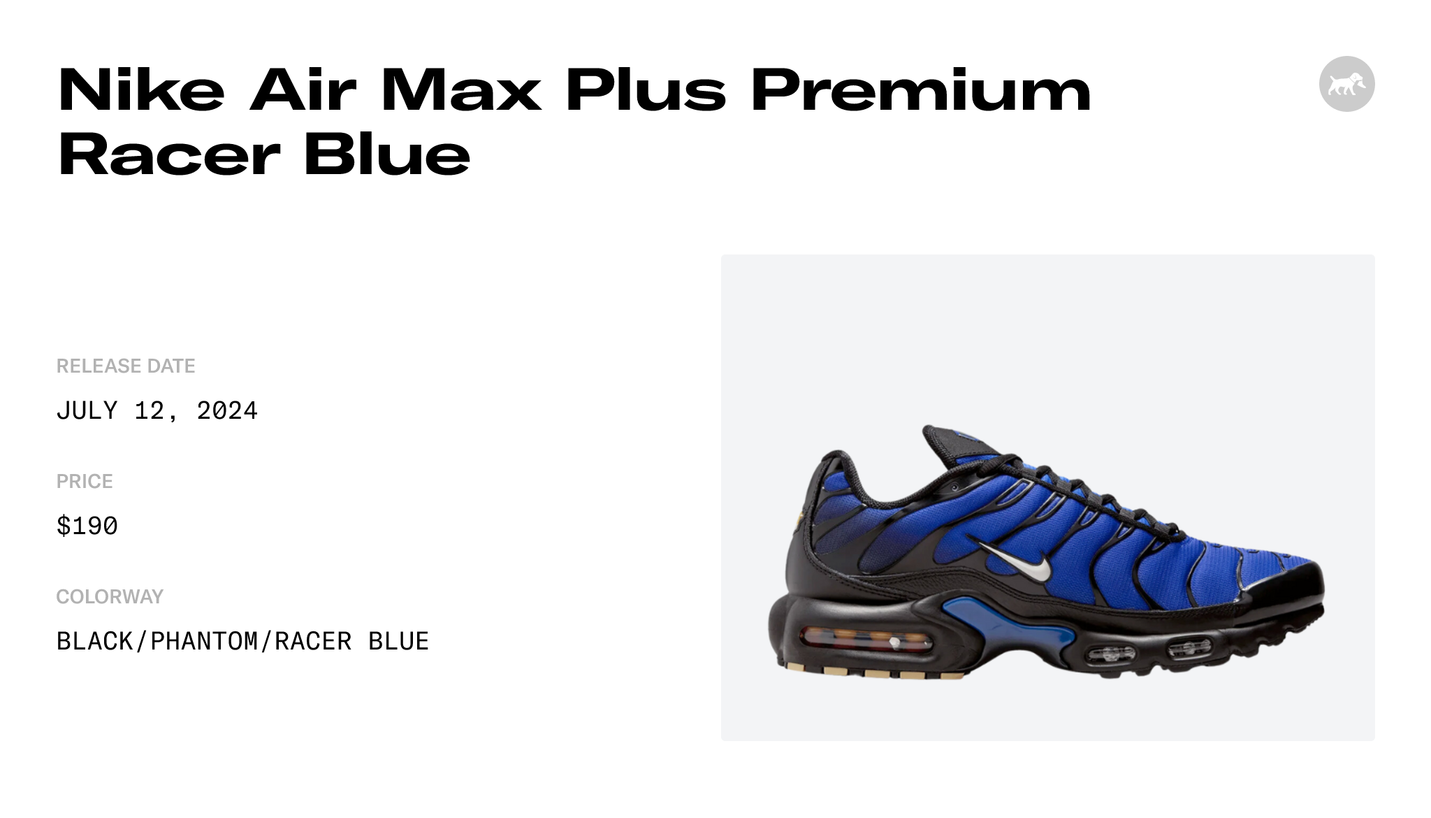 Nike Air Max Plus Premium Racer Blue - FQ7331-001 Raffles & Where to Buy