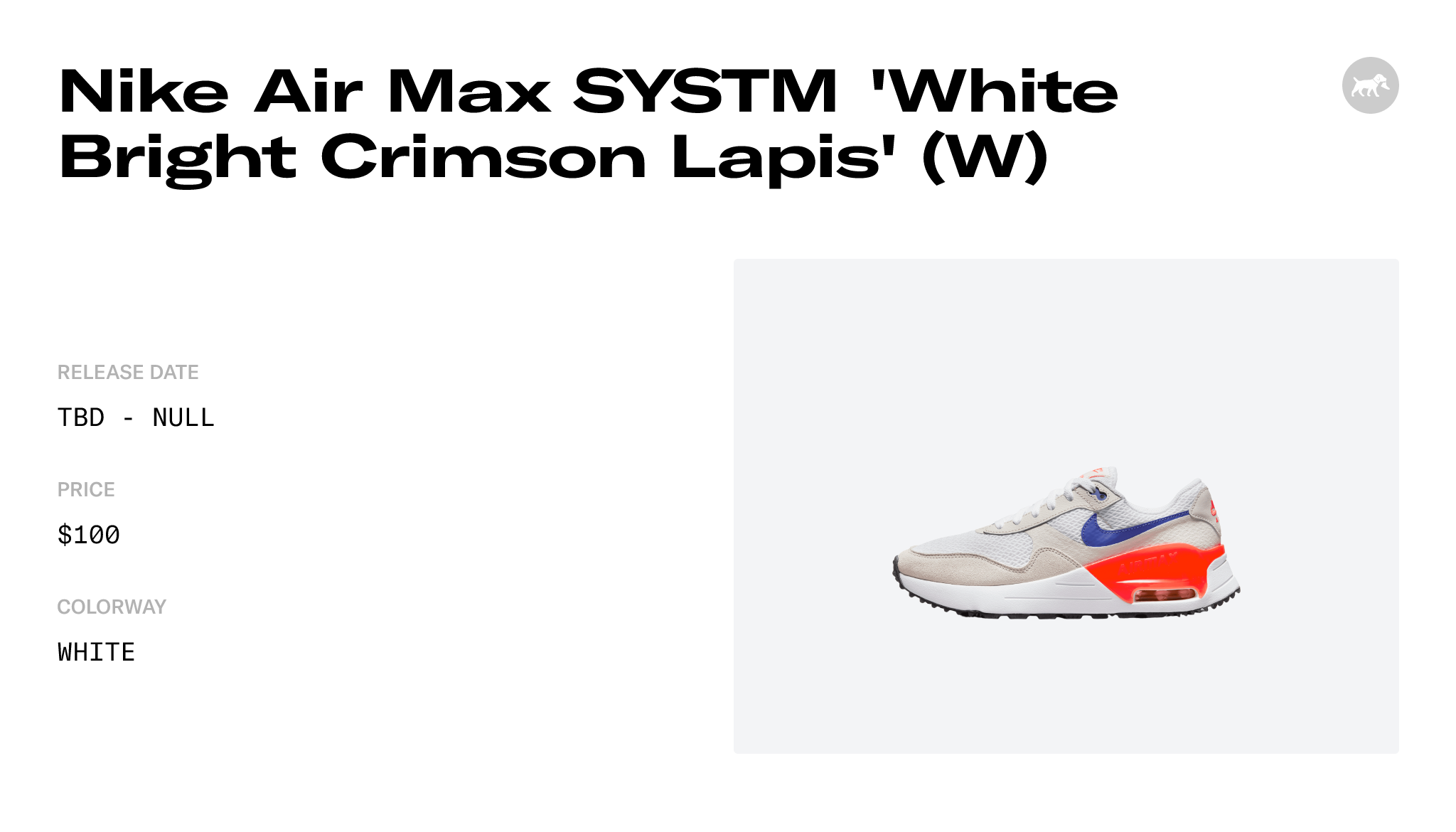 Nike Air Max SYSTM 'White Bright Crimson Lapis' (W) - DM9538-101 ...