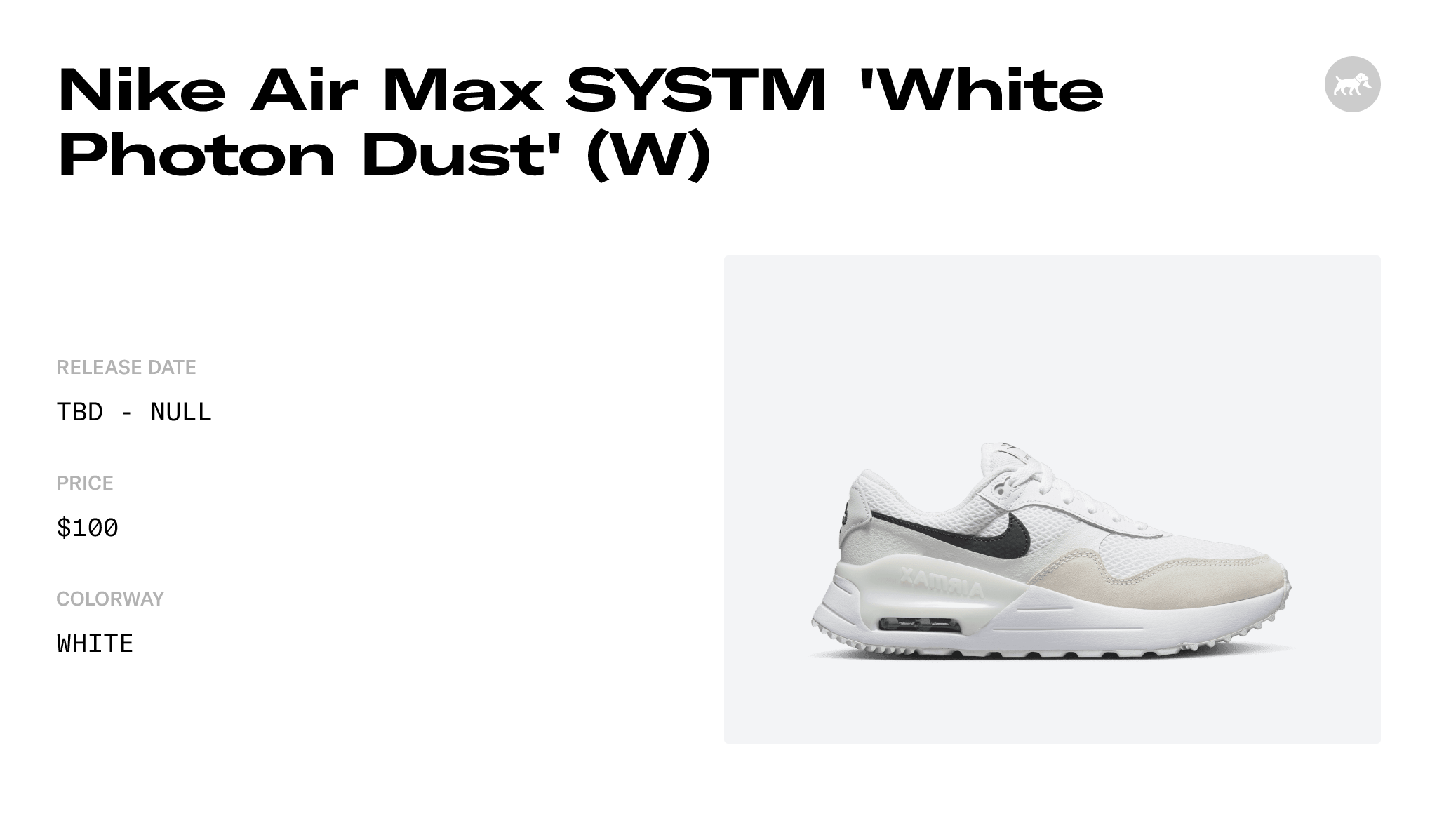 Nike Air Max SYSTM 'White Photon Dust' (W) - DM9538-100 Release Info