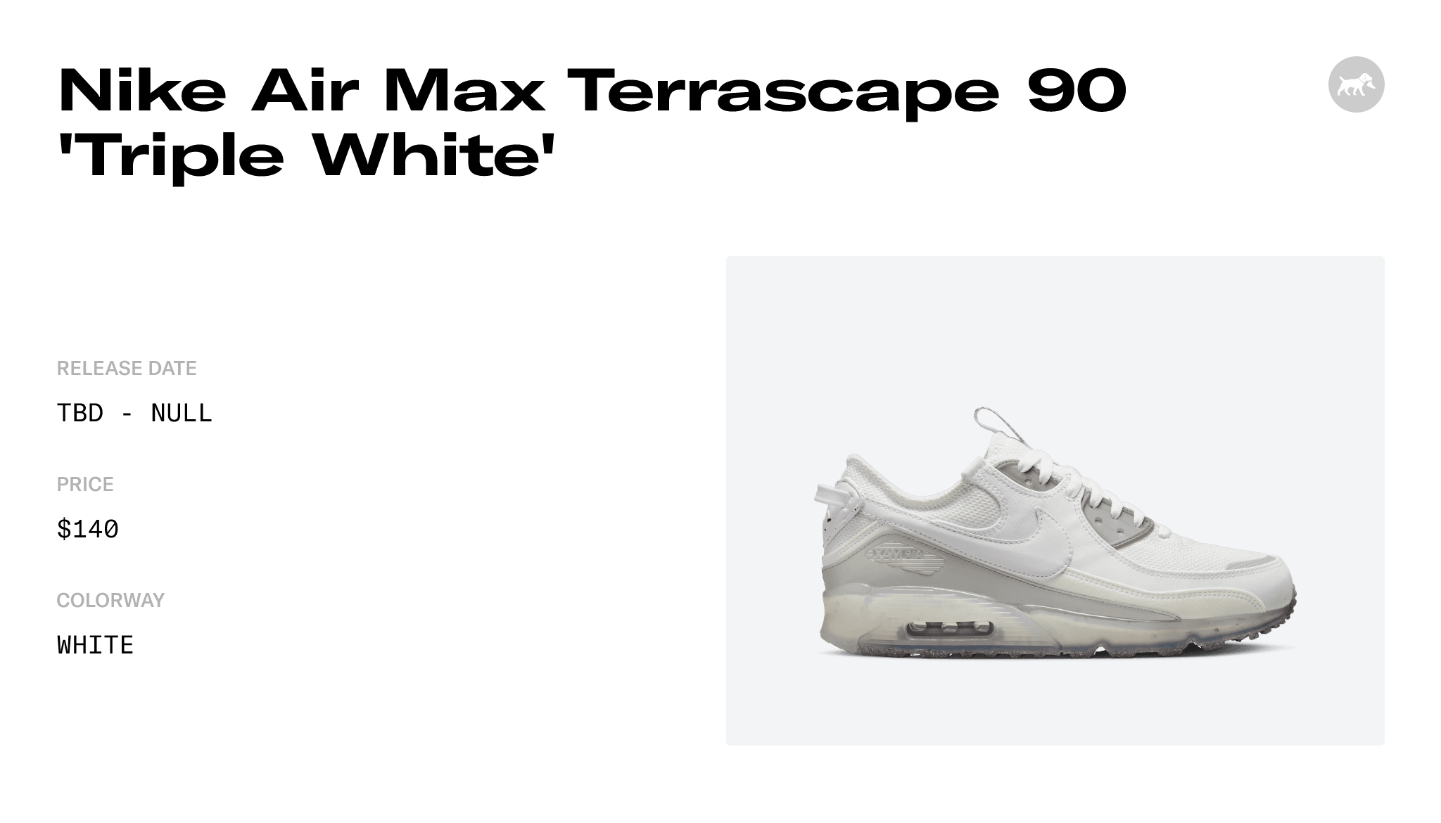 Nike Air Max Terrascape 90 'Triple White' - DQ3987-101 Release Info