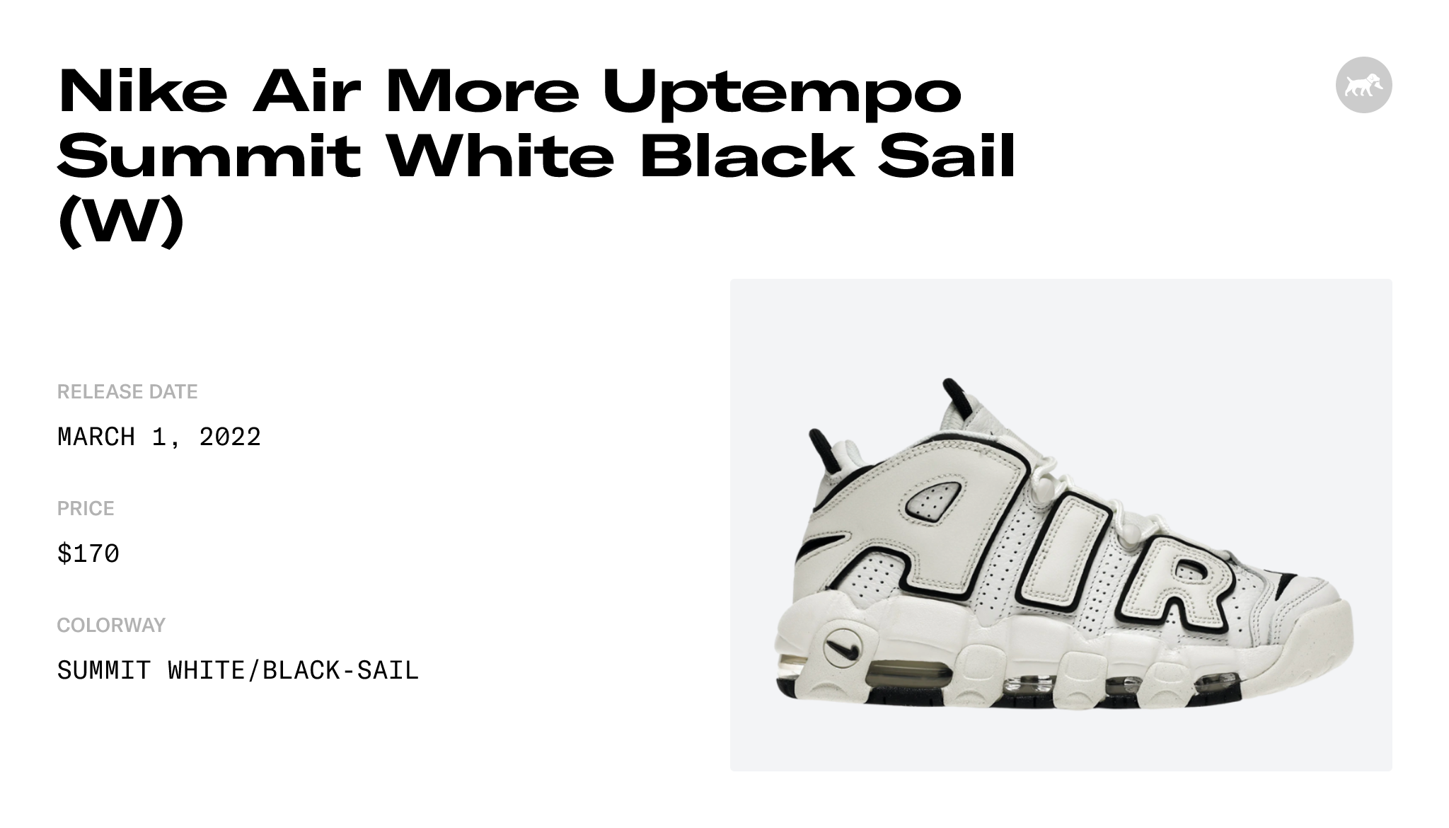 Nike Air More Uptempo Summit White Black Sail (W) - DO6718-100