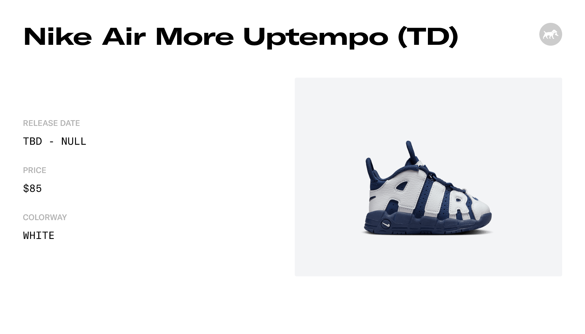 Nike Air More Uptempo (TD) - FV5368-100 Release Info