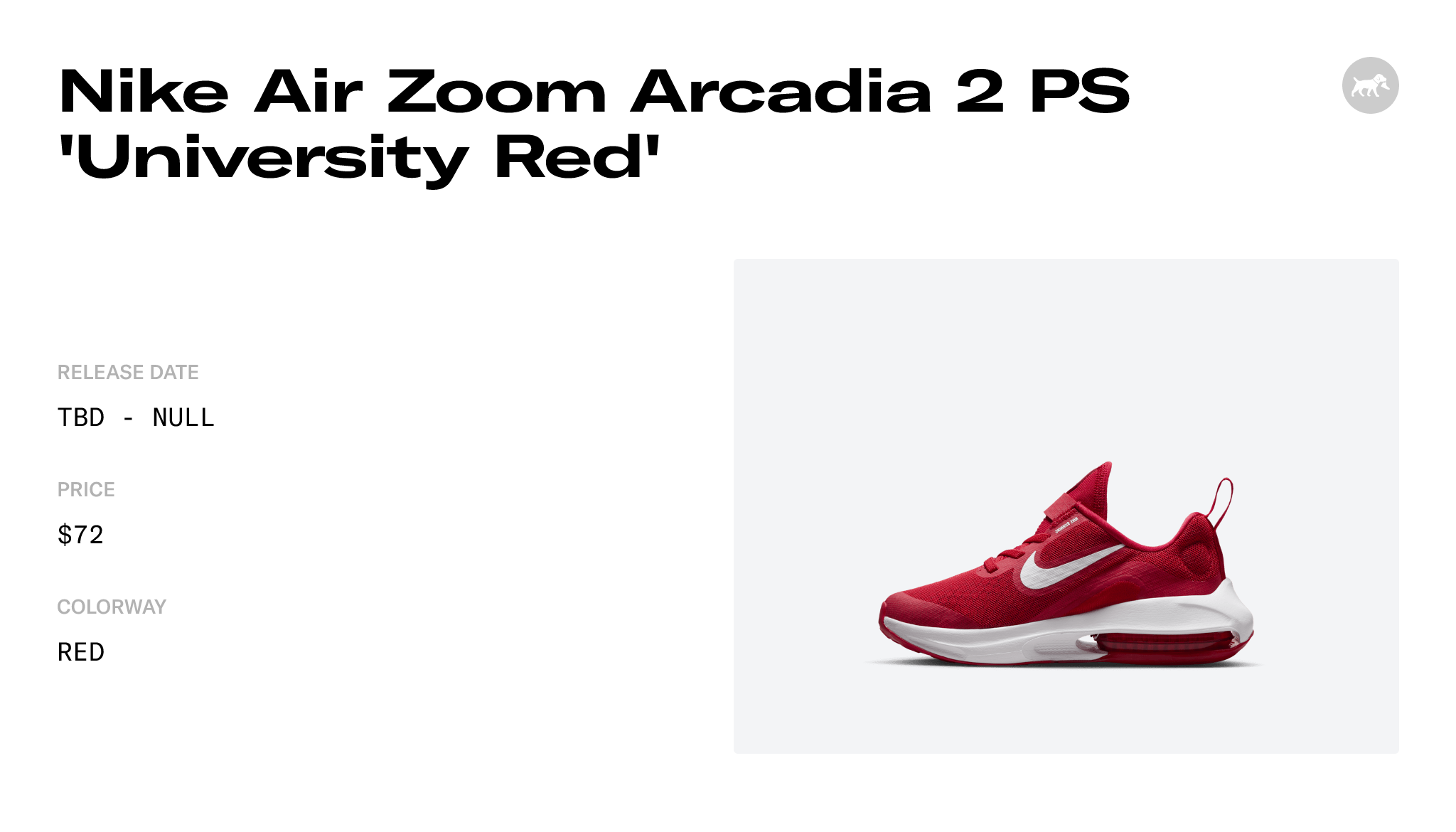 Nike Air Zoom Arcadia 2 PS 'University Red' - DM8492-602 Release Info