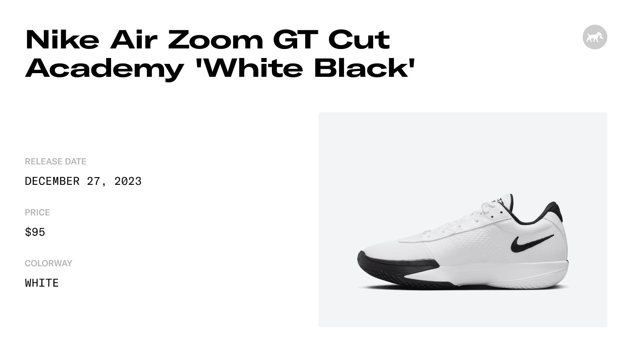 Nike Air Zoom GT Cut Academy 'White Black' - FB2599-100