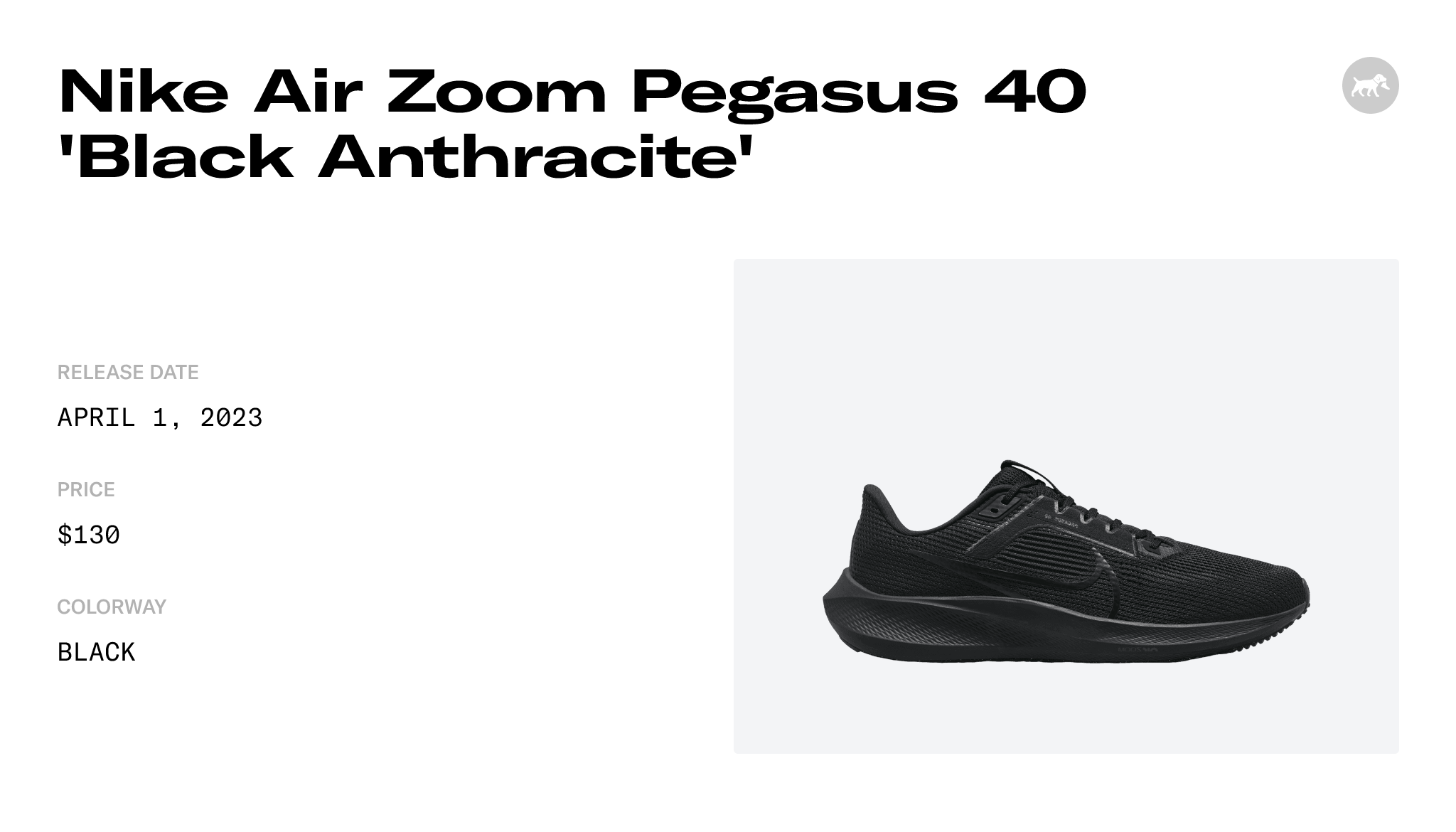 Nike Air Zoom Pegasus 40 'Black Anthracite' - DV3853-002