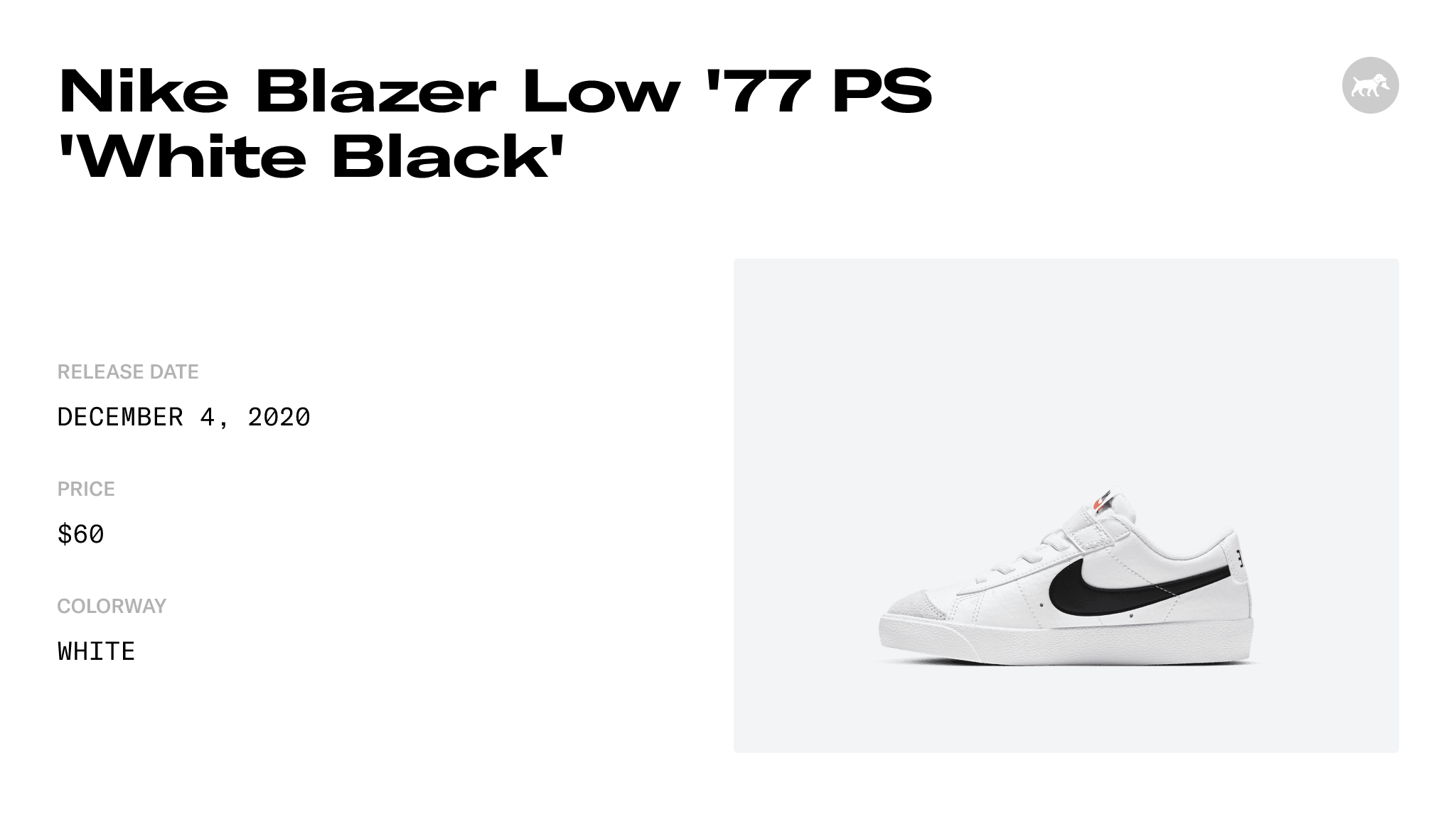 Nike Blazer Low '77 PS 'White Black' - DA4075-101 Raffles & Where to Buy