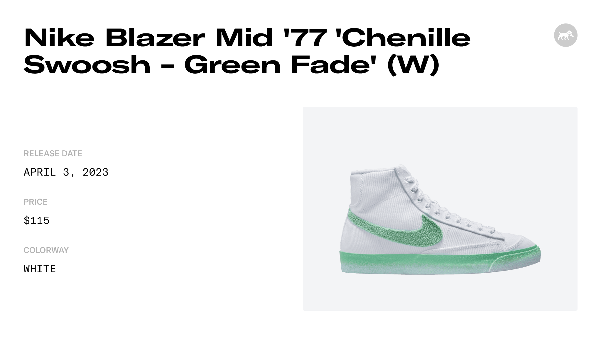 Nike Blazer Mid '77 'Chenille Swoosh - Green Fade' (W) - FJ4547-100