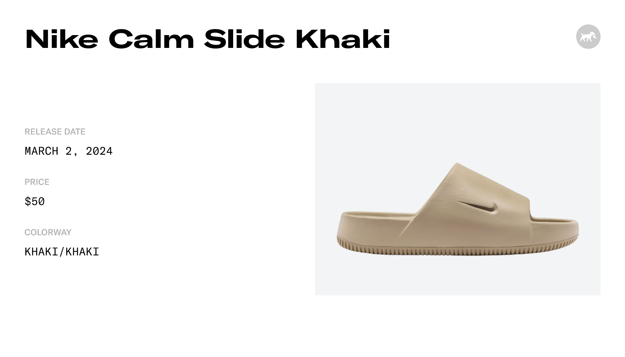Nike Calm Slide Khaki - FD4116-201 Raffles & Where to Buy