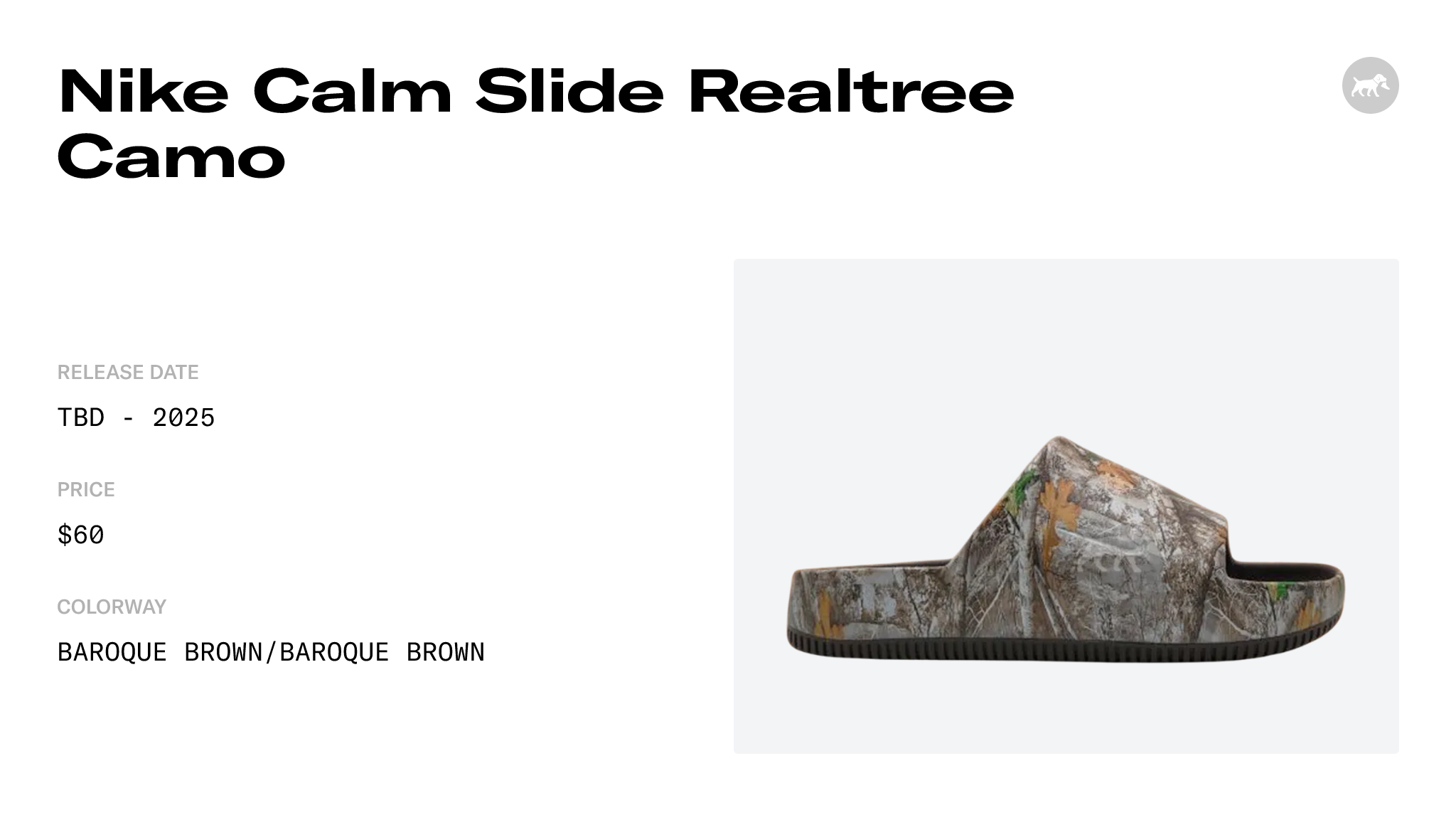 Nike Calm Slide Realtree Camo - IB2885-200 Release Info