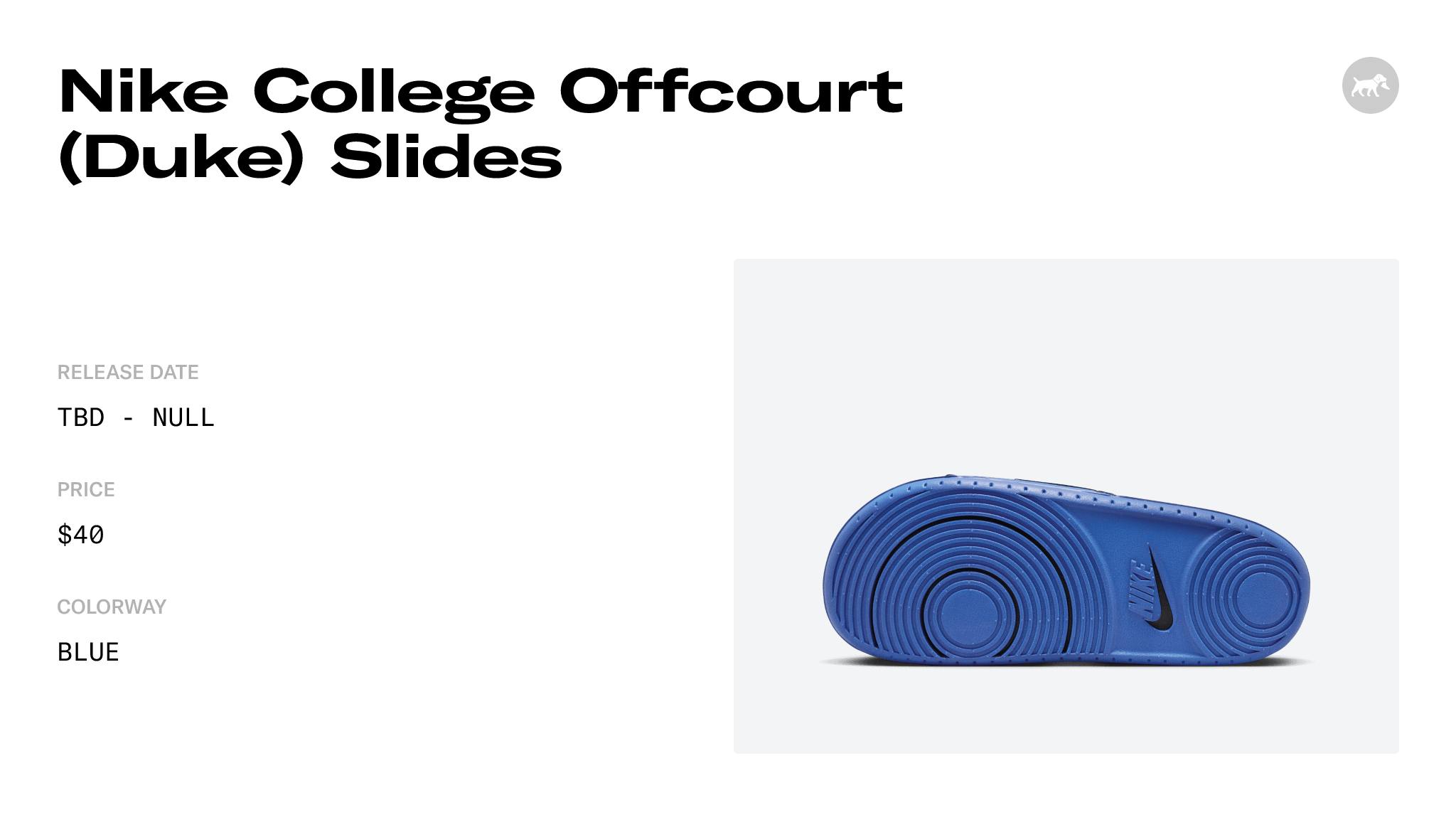 Nike College Offcourt (Duke) Slides - FN4132-400 Release Info