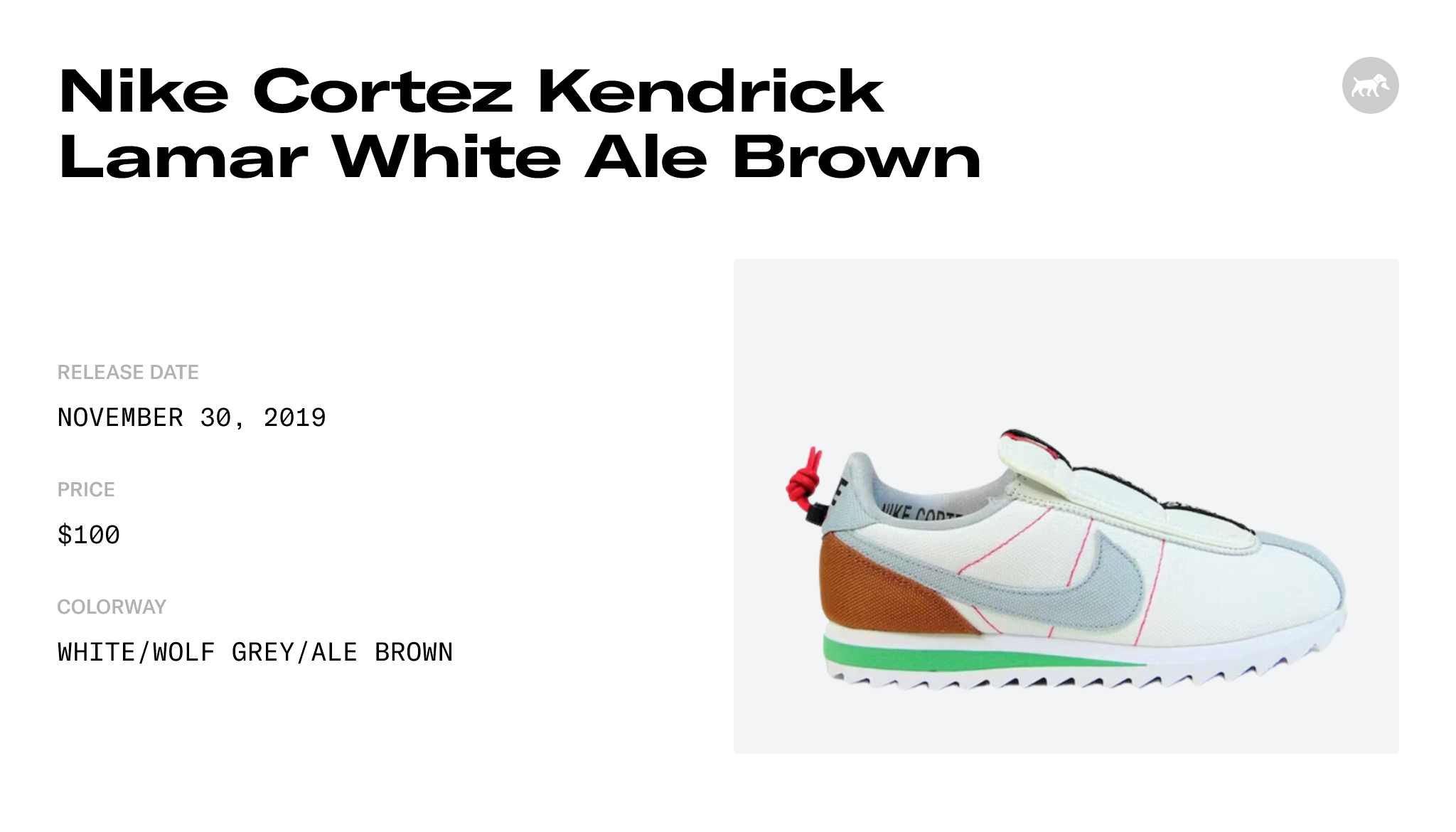 Nike Cortez Kendrick Lamar White Ale Brown - BV6319-101