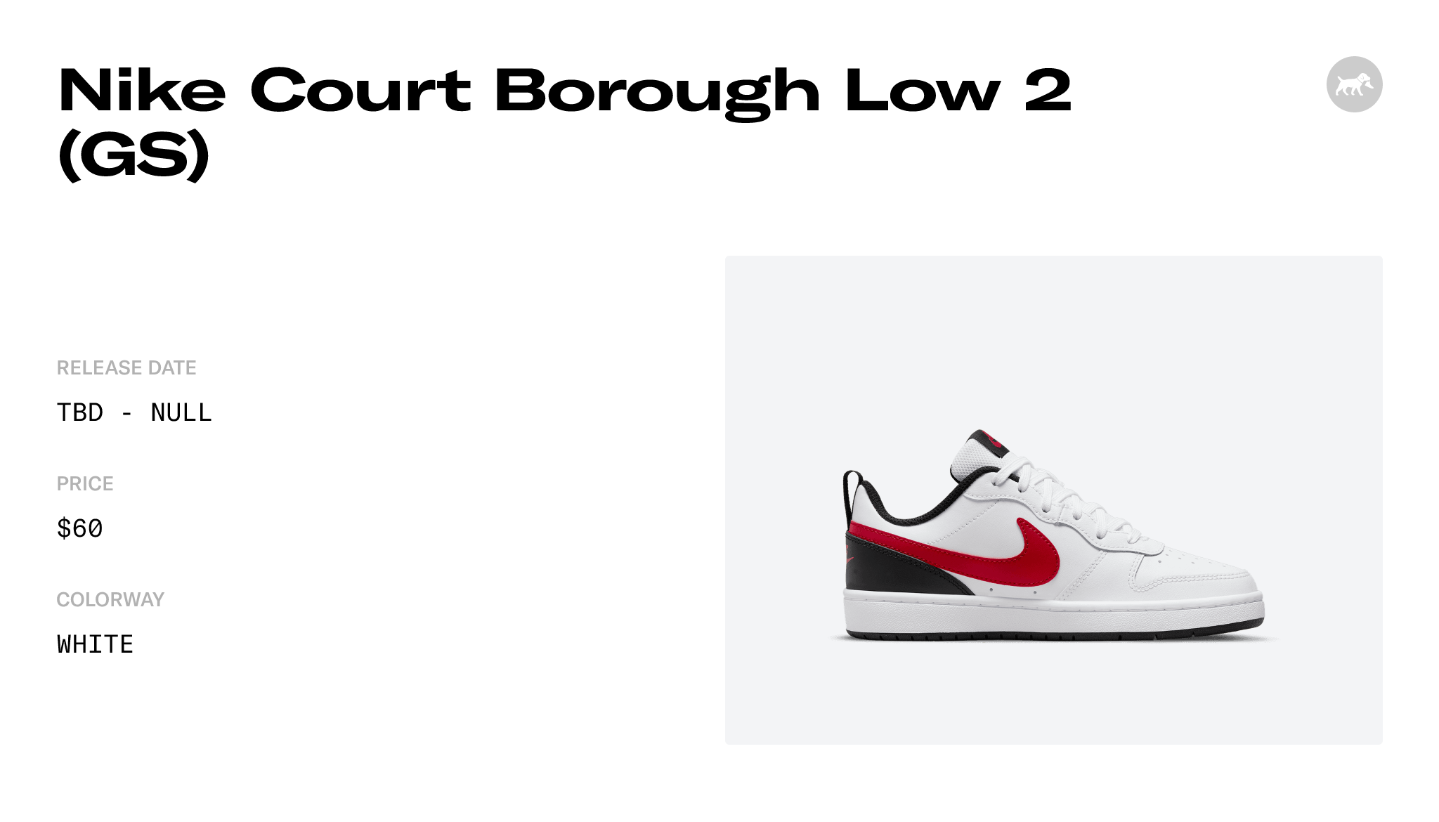 Nike Court Borough Low 2 (GS) - BQ5448-110 Release Info