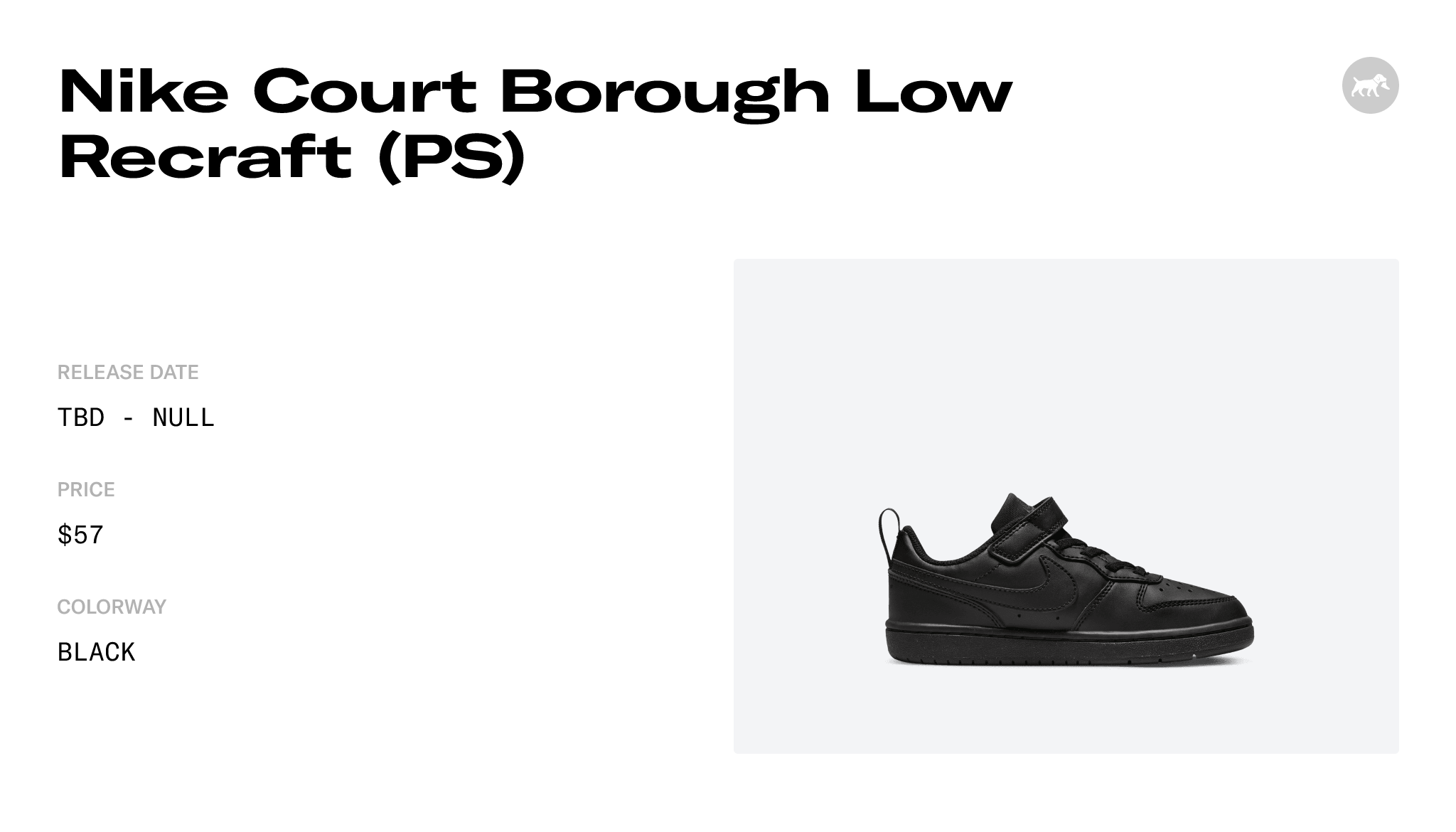Nike Court Borough Low Recraft (PS) - DV5457-002 Release Info