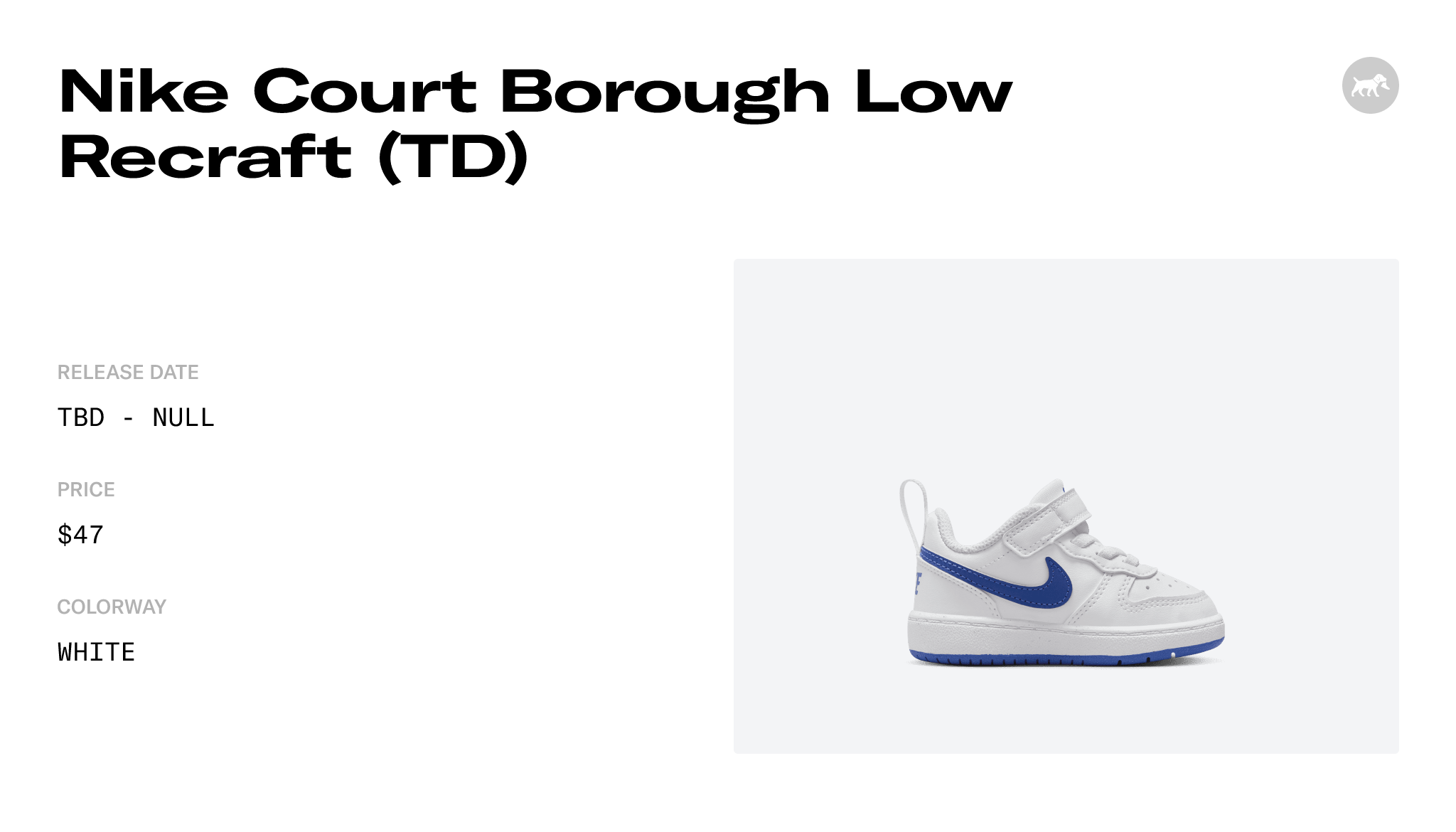 Nike Court Borough Low Recraft (TD) - DV5458-110 Release Info