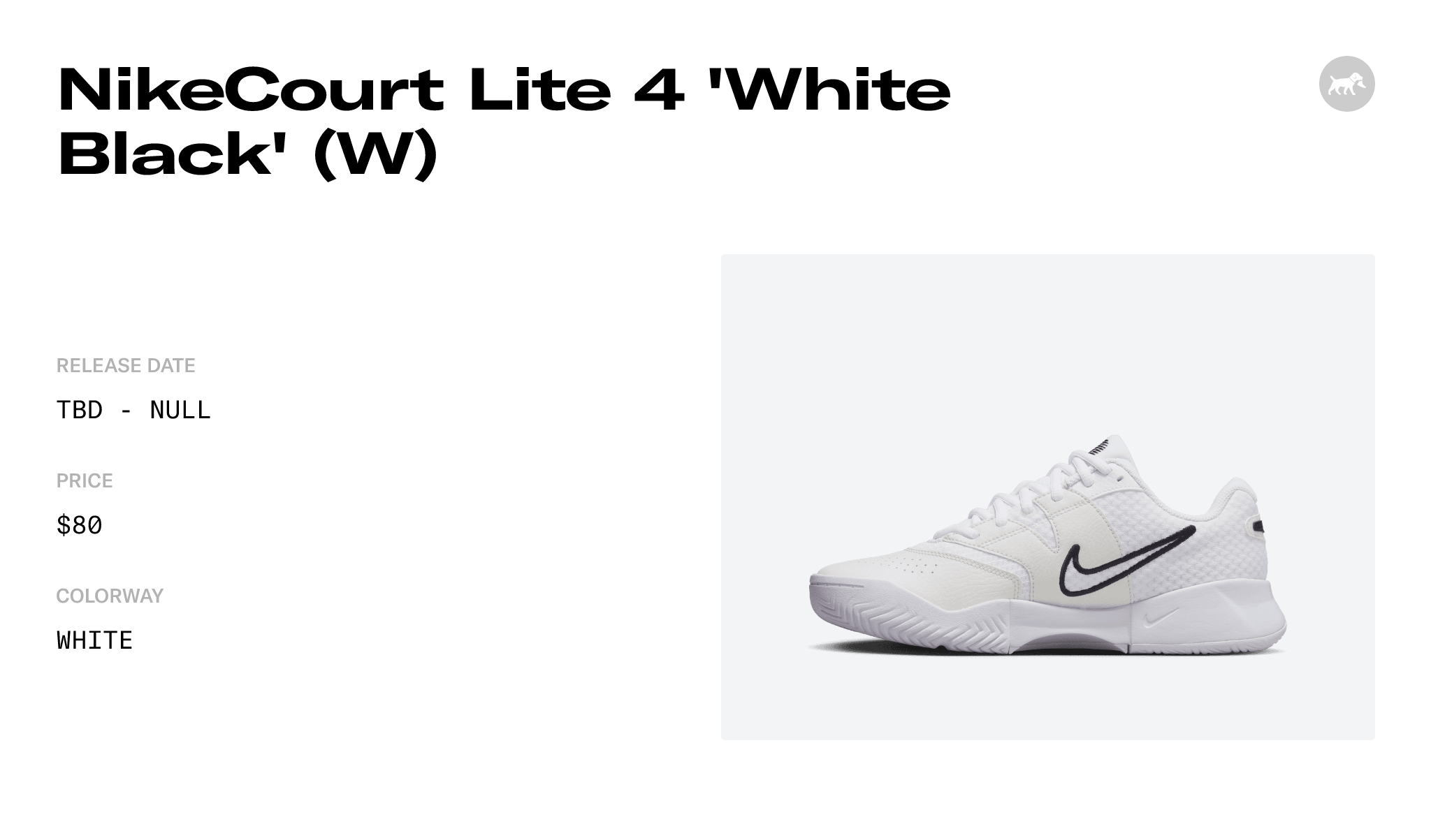 NikeCourt Lite 4 'White Black' (W) - FD6575-100 Release Info