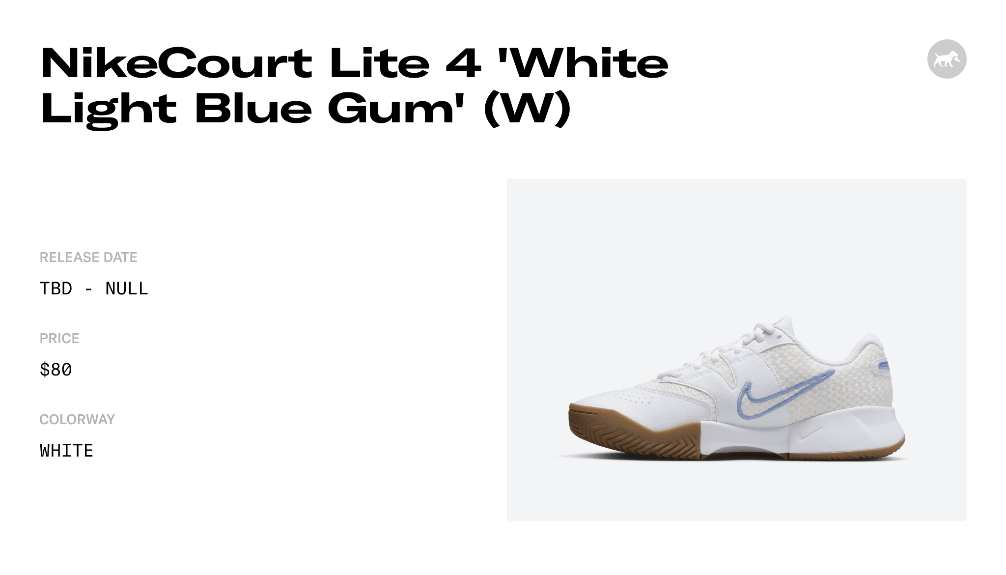 NikeCourt Lite 4 'White Light Blue Gum' (W) - FD6575-106 Release Info