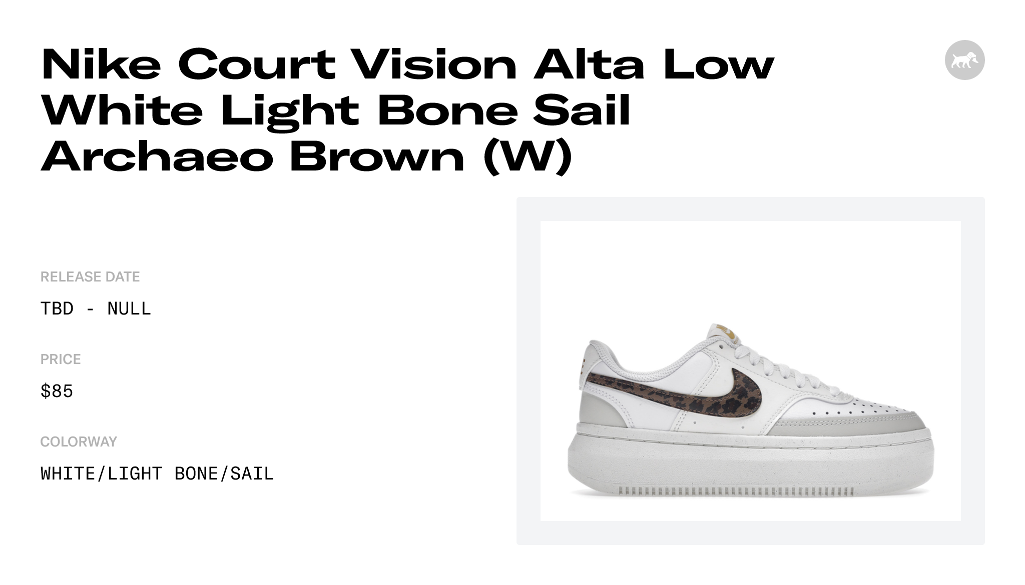 Nike Court Vision Alta Low White Light Bone Sail Archaeo Brown (W ...