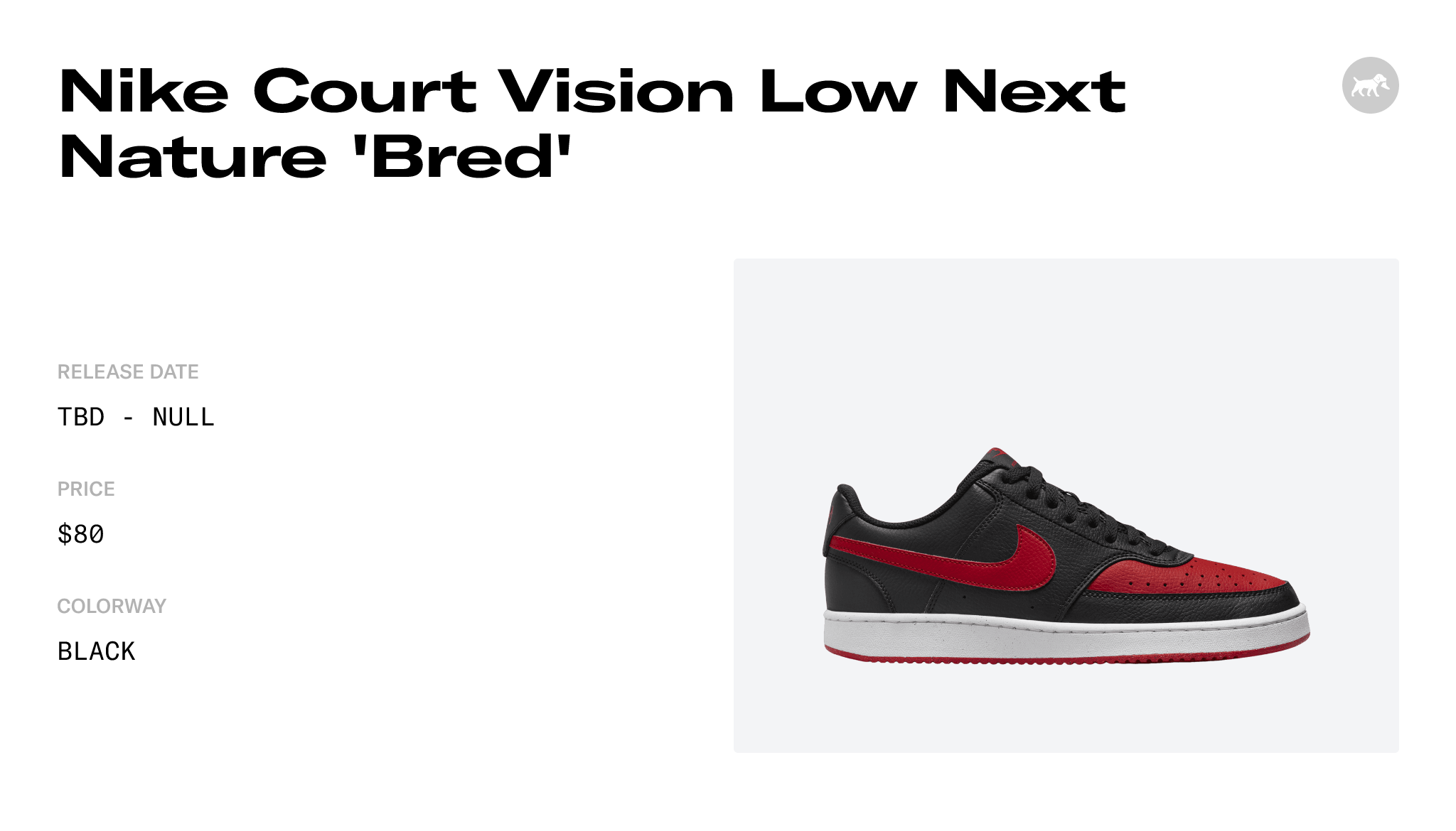 Nike Court Vision Low Next Nature 'Bred' - FJ0685-010 Release Info