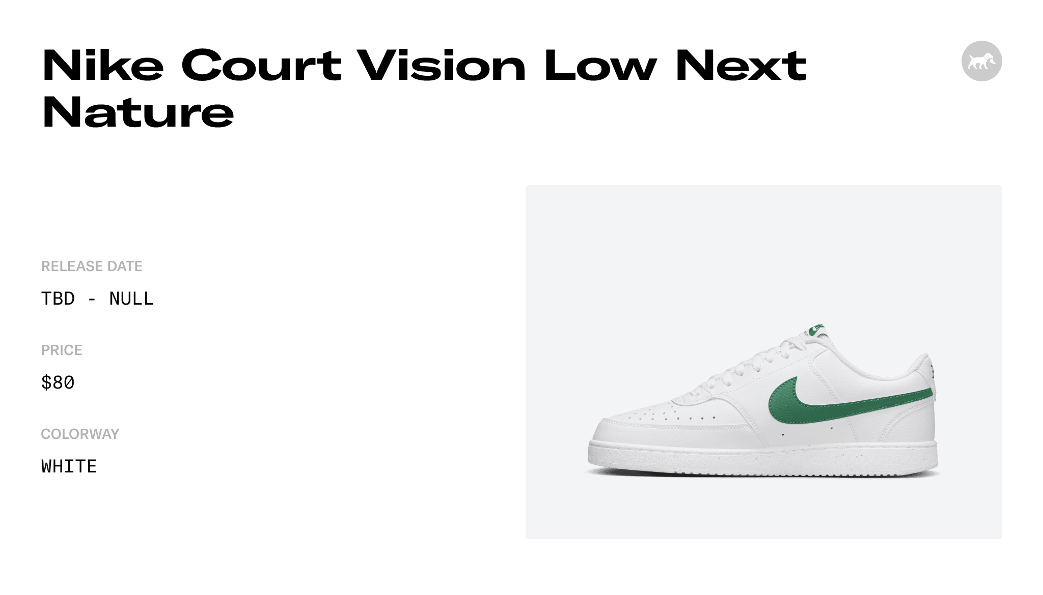 Nike Court Vision Low Next Nature - DH2987-111 Release Info