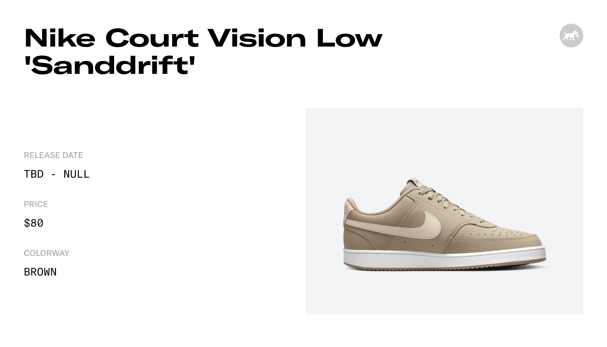 Nike Court Vision Low 'Sanddrift' - HM6193-247 Release Info