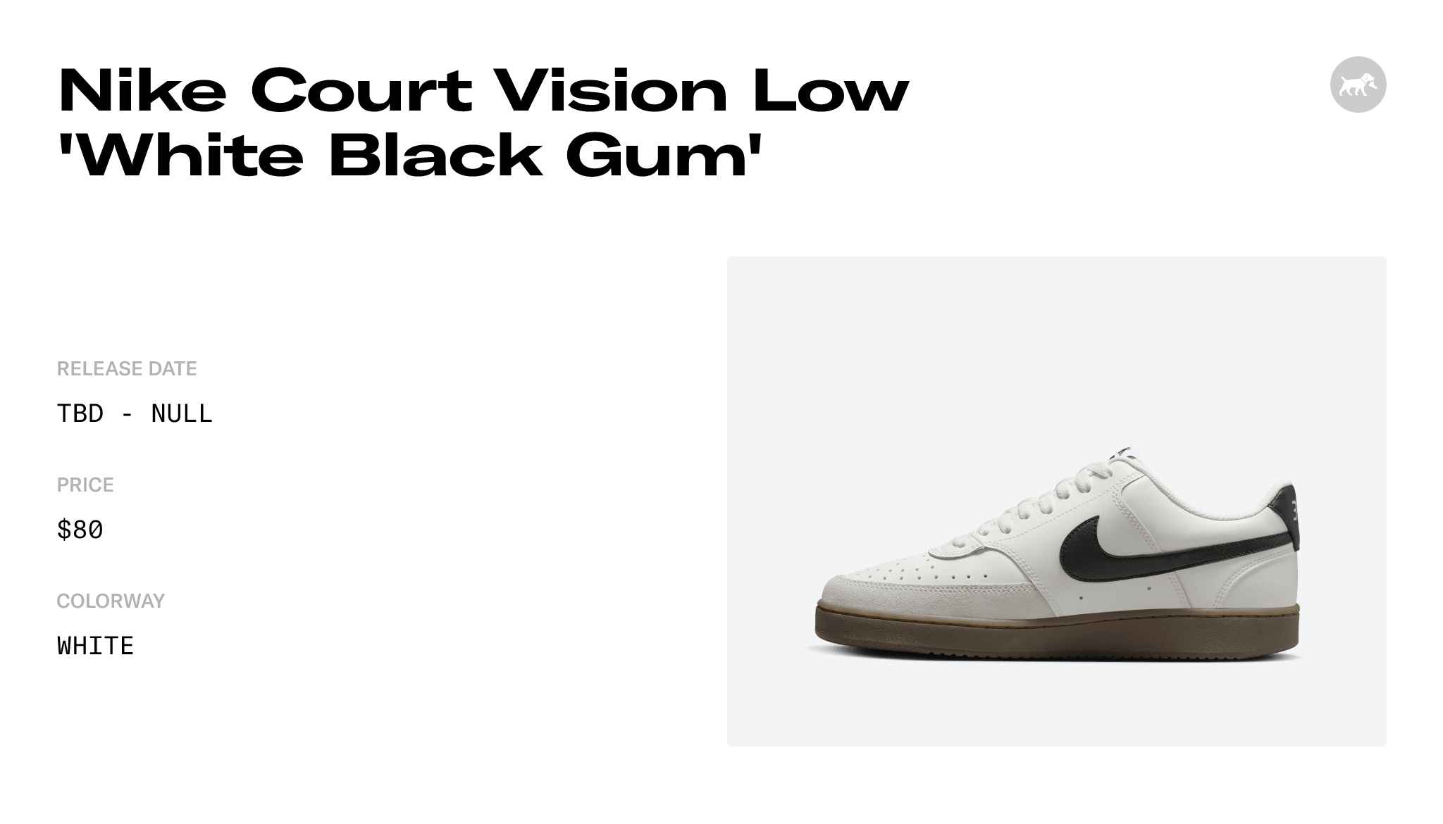Nike Court Vision Low 'White Black Gum' - FQ8075-133 Release Info