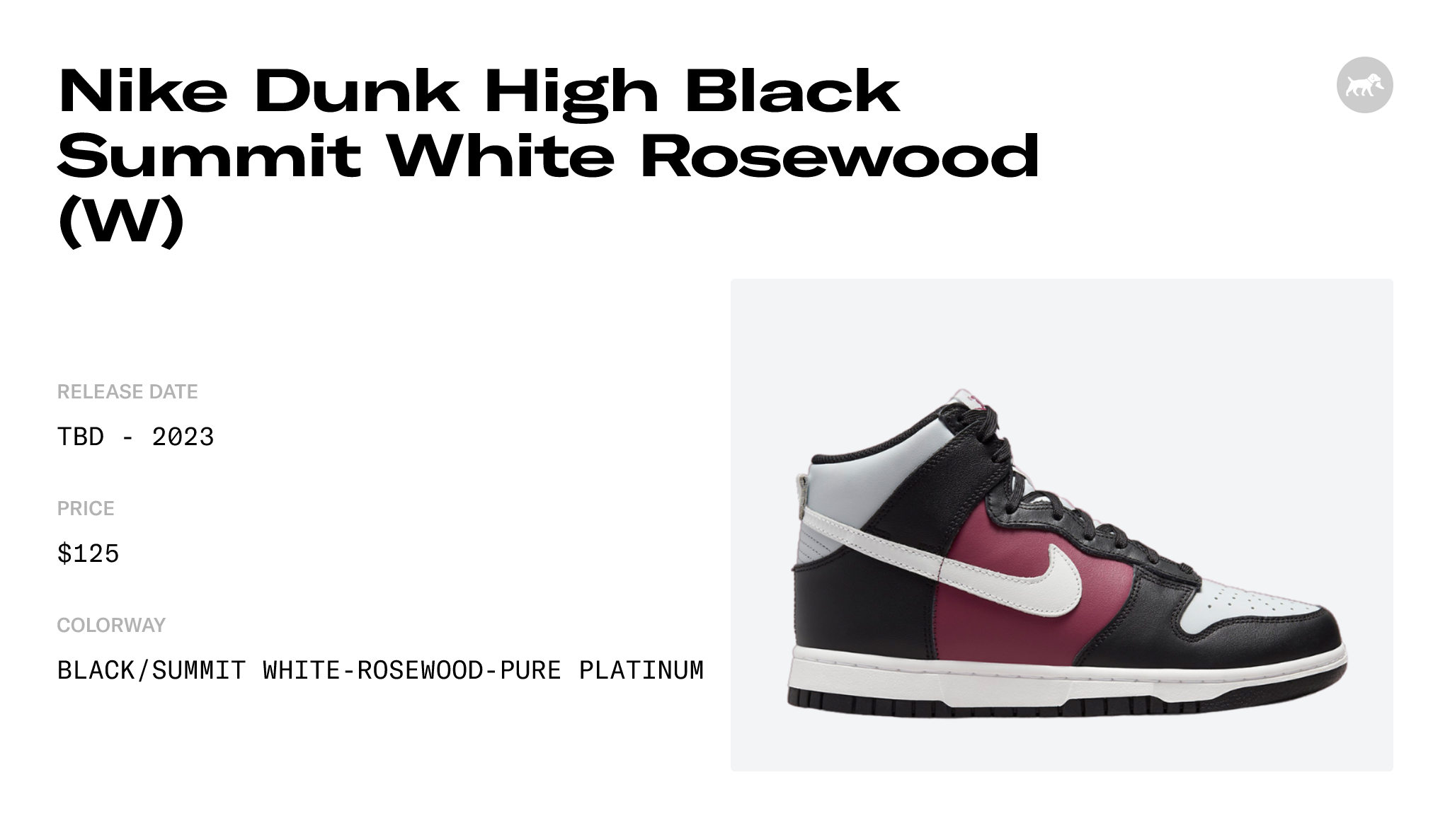 Nike Dunk High Black Summit White Rosewood (W) - DD1869-005 Release Info